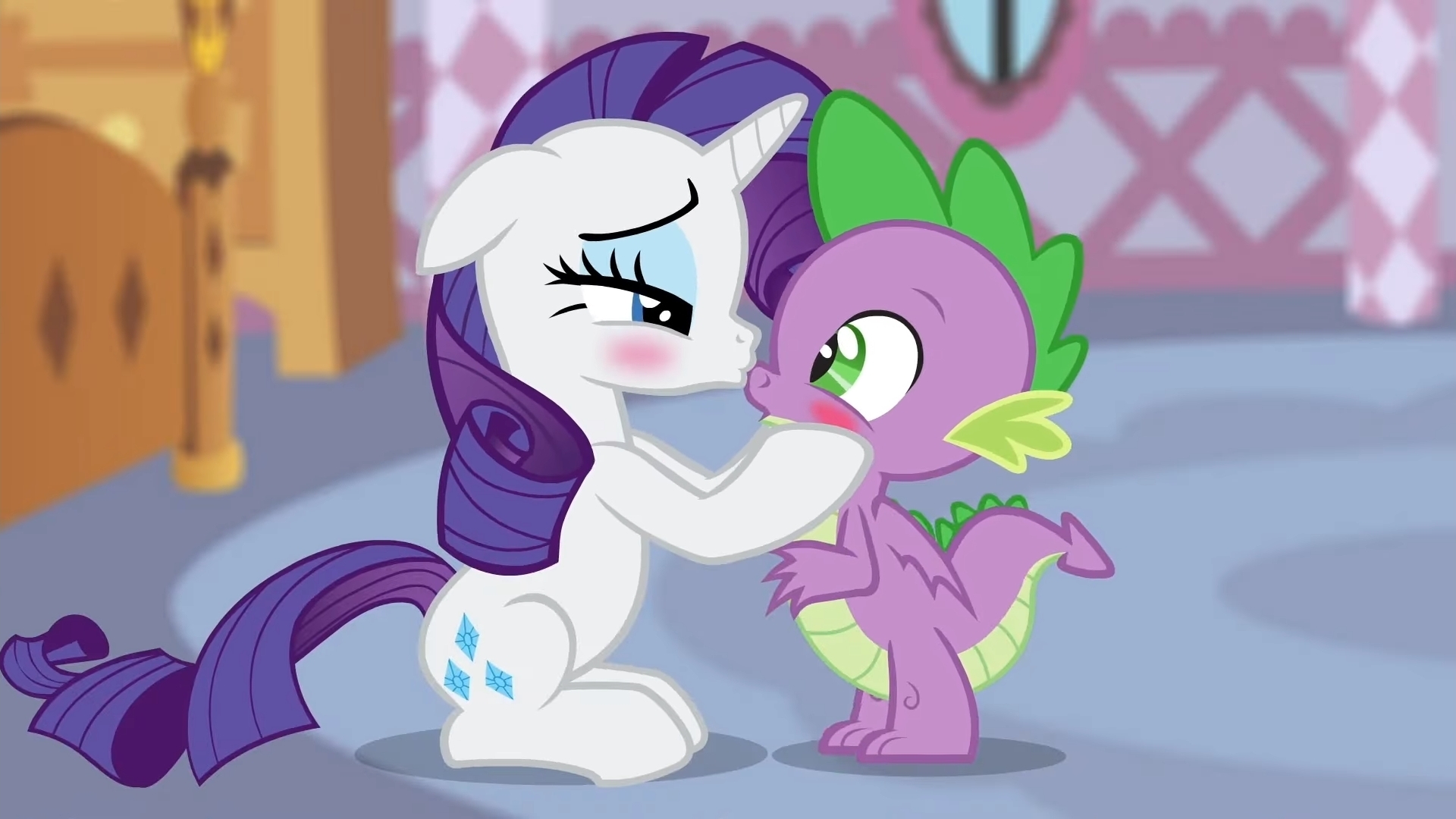 #3115080 - safe, artist:georgegarza01, rarity, spike, dragon, pony ...