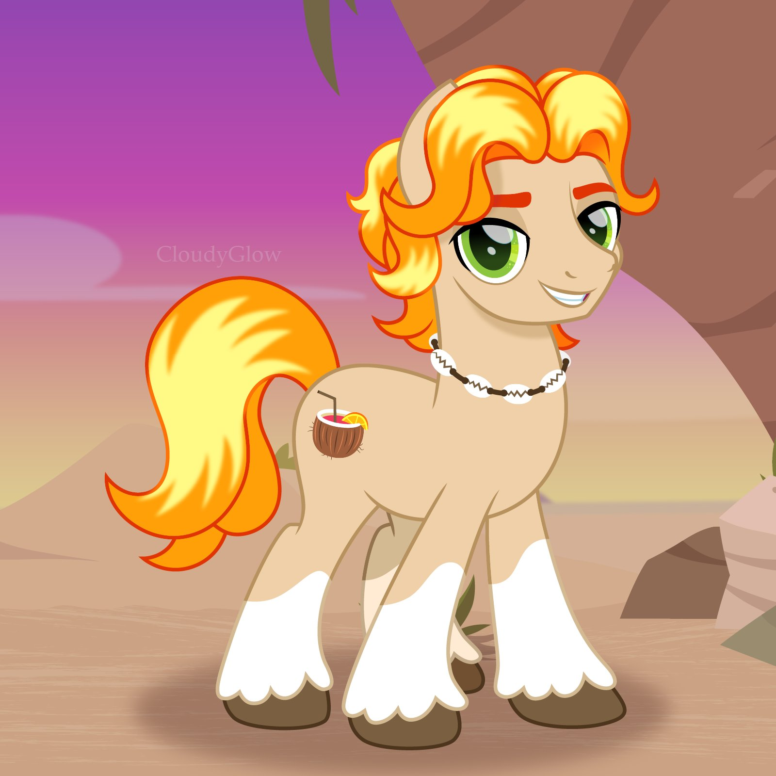 #3117119 - safe, artist:cloudy glow, surfer dude, earth pony, pony, g4 ...