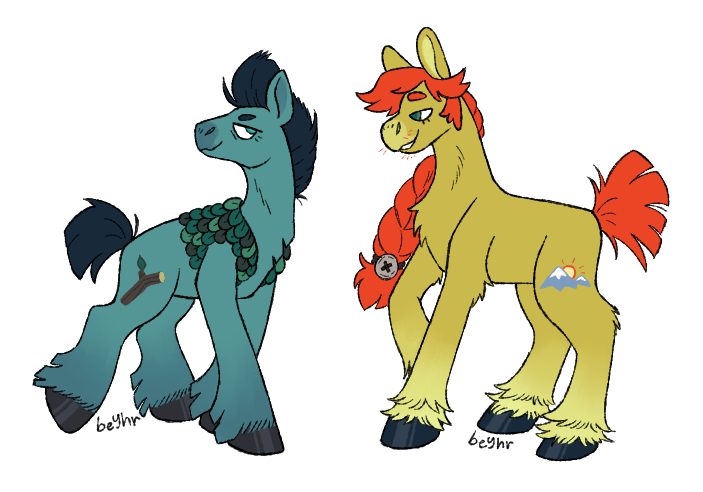 #3086501 - safe, artist:beyhr, earth pony, pony, branch (trolls), duo ...