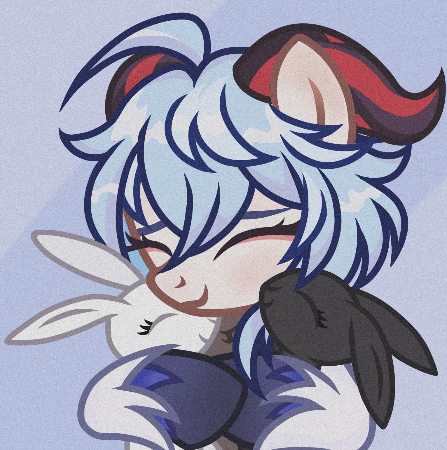 #3086586 - safe, artist:kiroyo8, pony, rabbit, animal, eyes closed ...