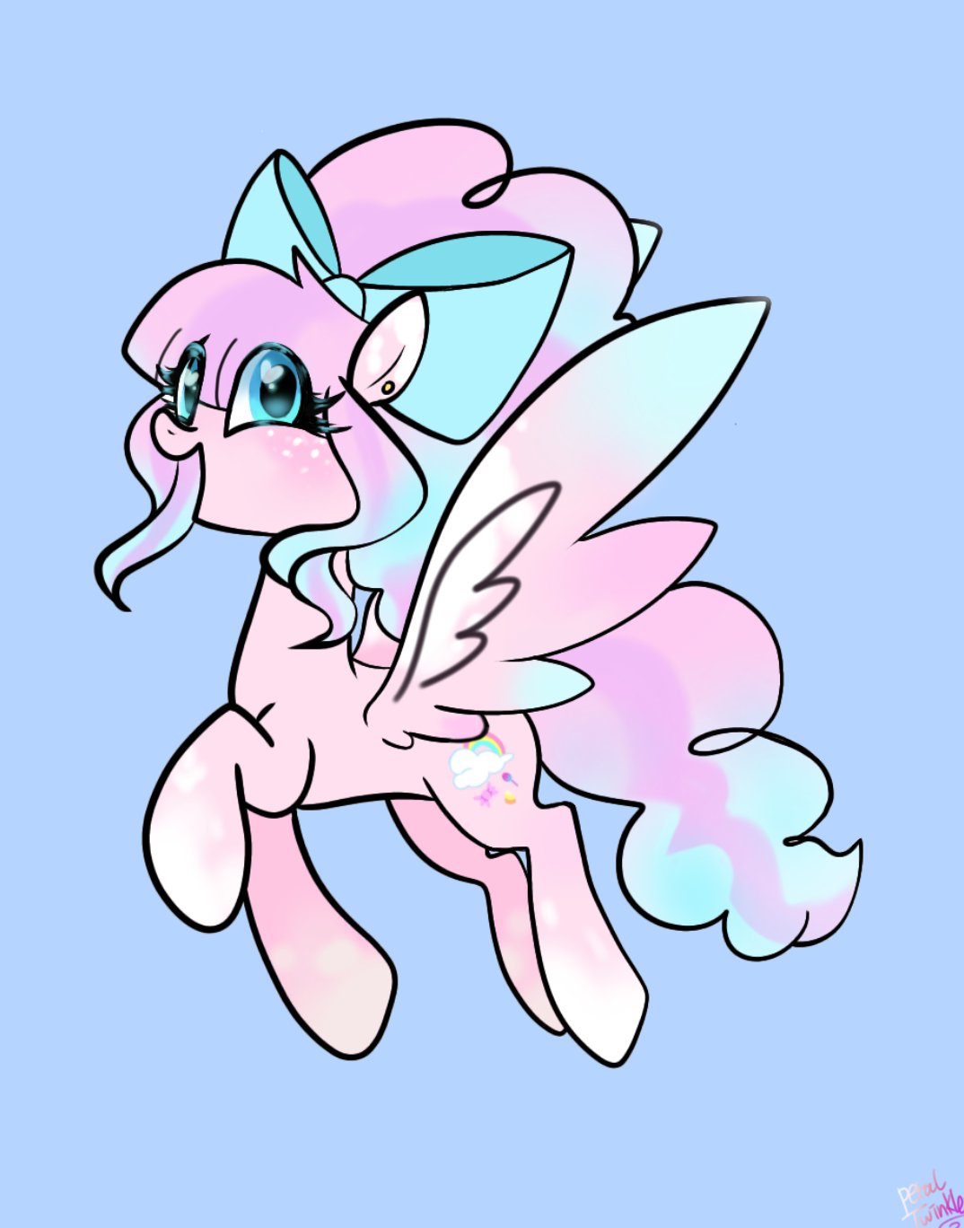 #3087573 - safe, artist:petaltwinkle, oc, oc only, pegasus, pony, simple background, solo ...