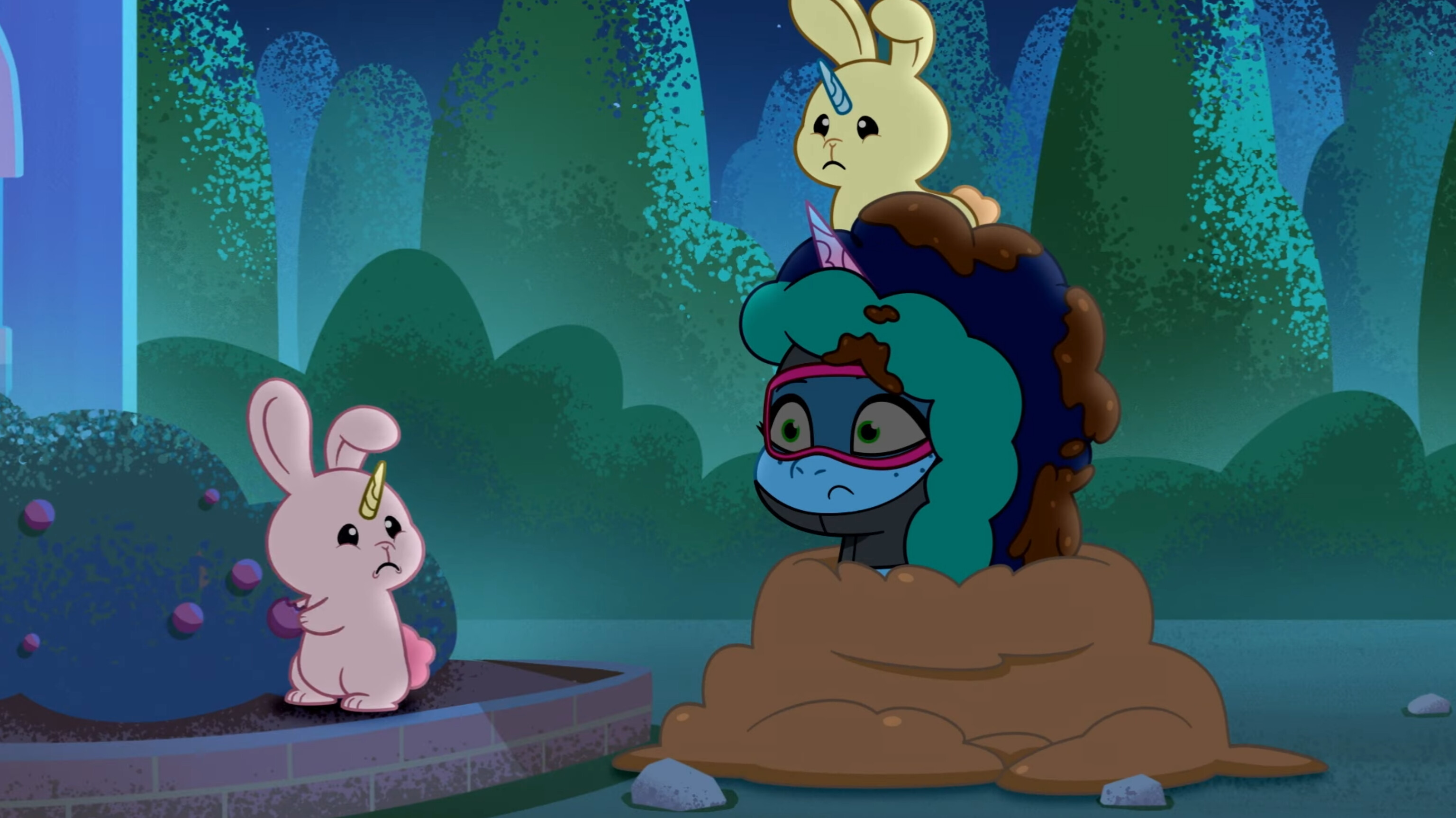 #3094582 - safe, screencap, misty brightdawn, bunnicorn, pony, rabbit ...