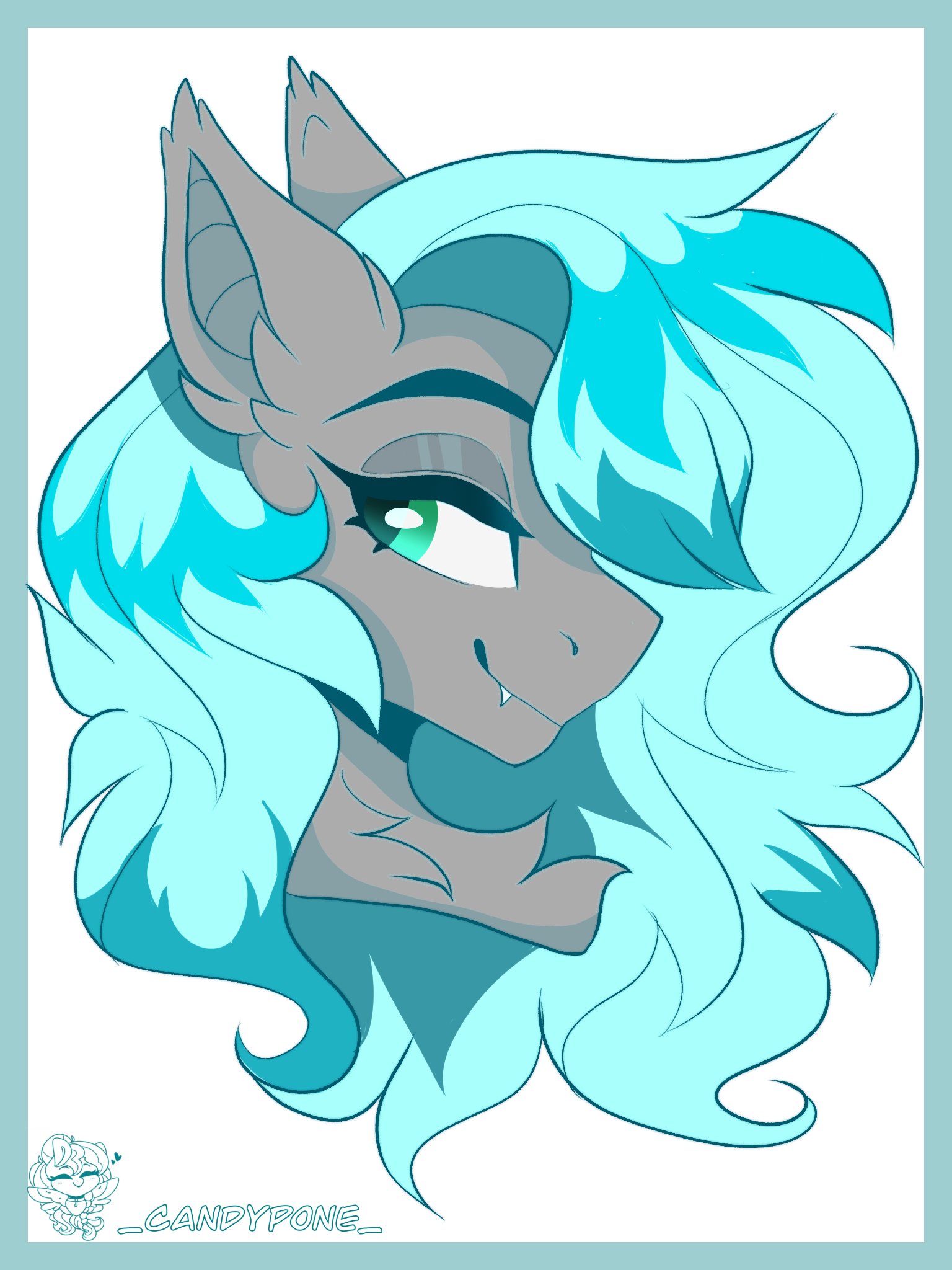 #3098008 - safe, artist:_candypone_, oc, oc only, bat pony, pony, bust ...