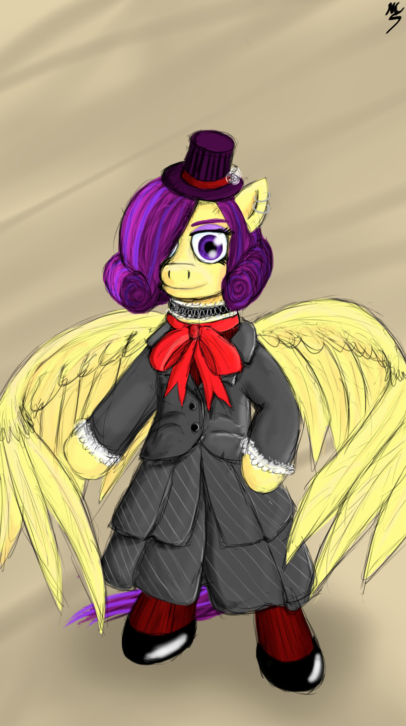 #3103292 - safe, artist:fastballncs, oc, oc:strings, clothes, dress ...