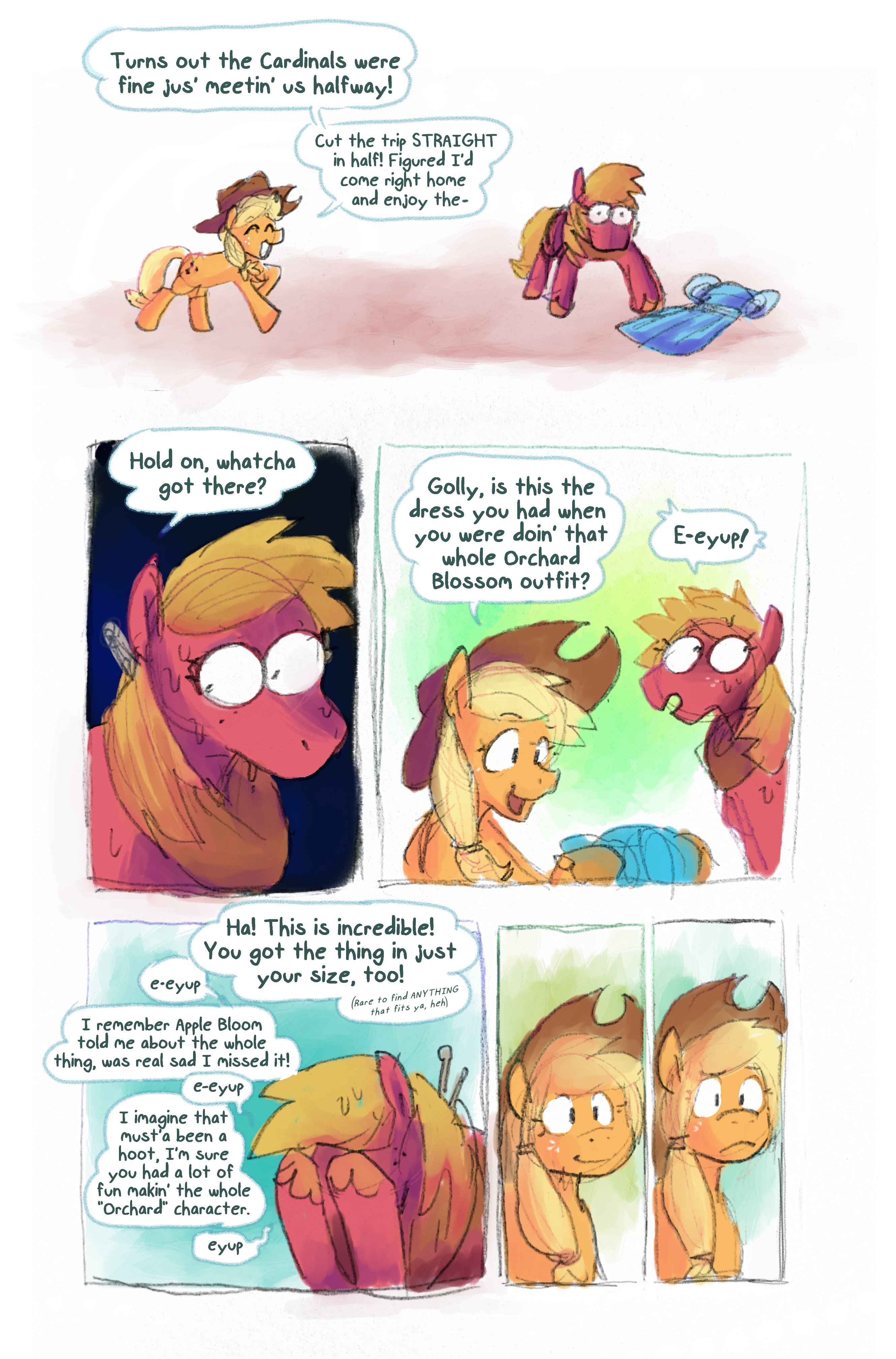#3103789 - safe, artist:punkittdev, applejack, big macintosh, earth pony, pony, comic:apple in ...