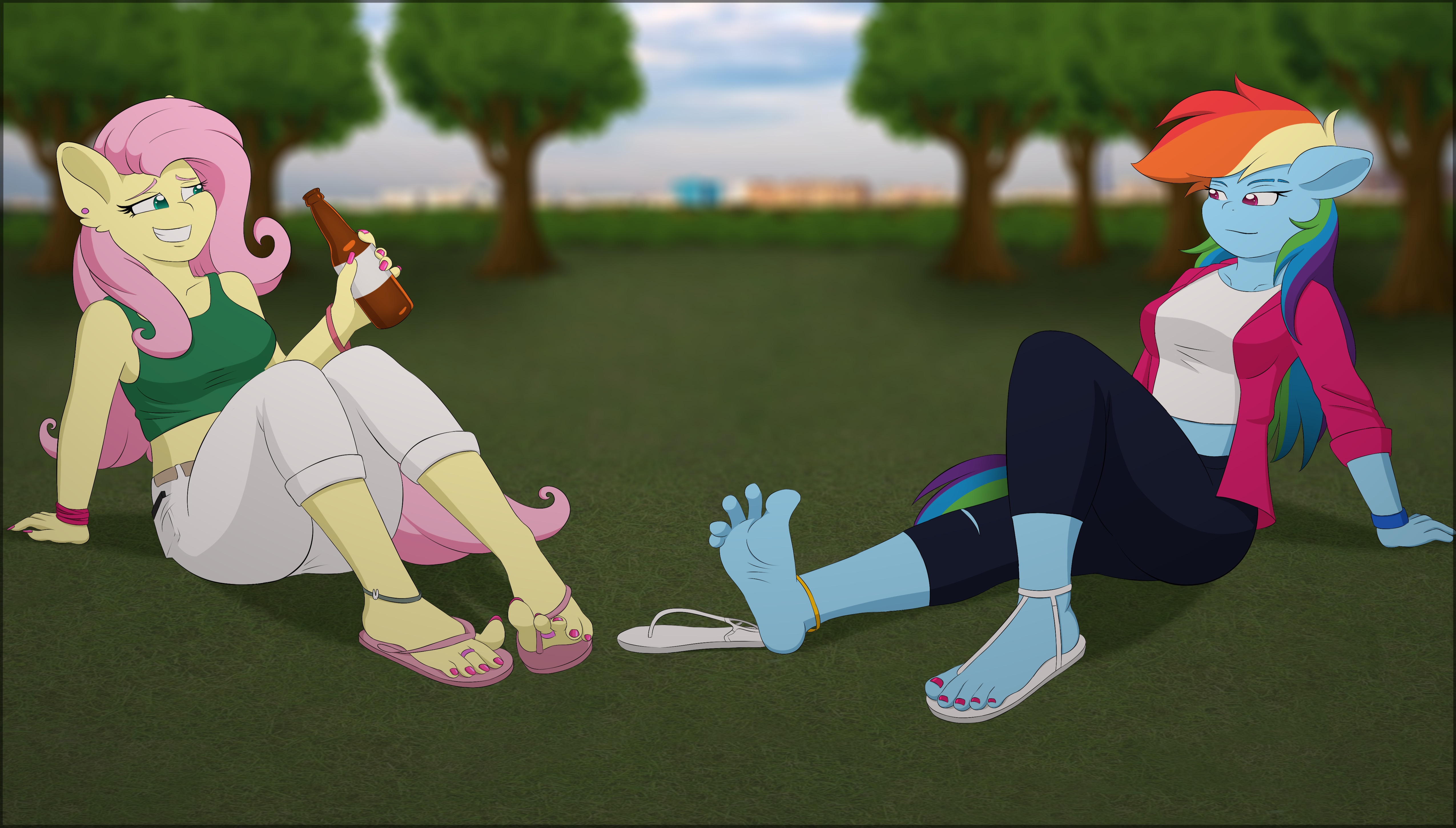 #3124306 - suggestive, artist:a_friendly_guest, fluttershy, rainbow ...