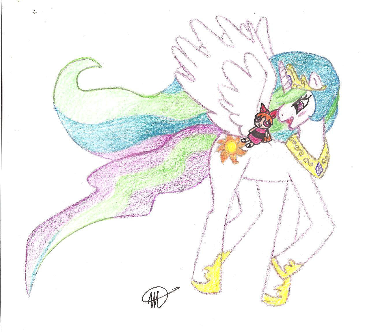 #3135055 - safe, artist:typhoon-manga, princess celestia, alicorn, pony ...