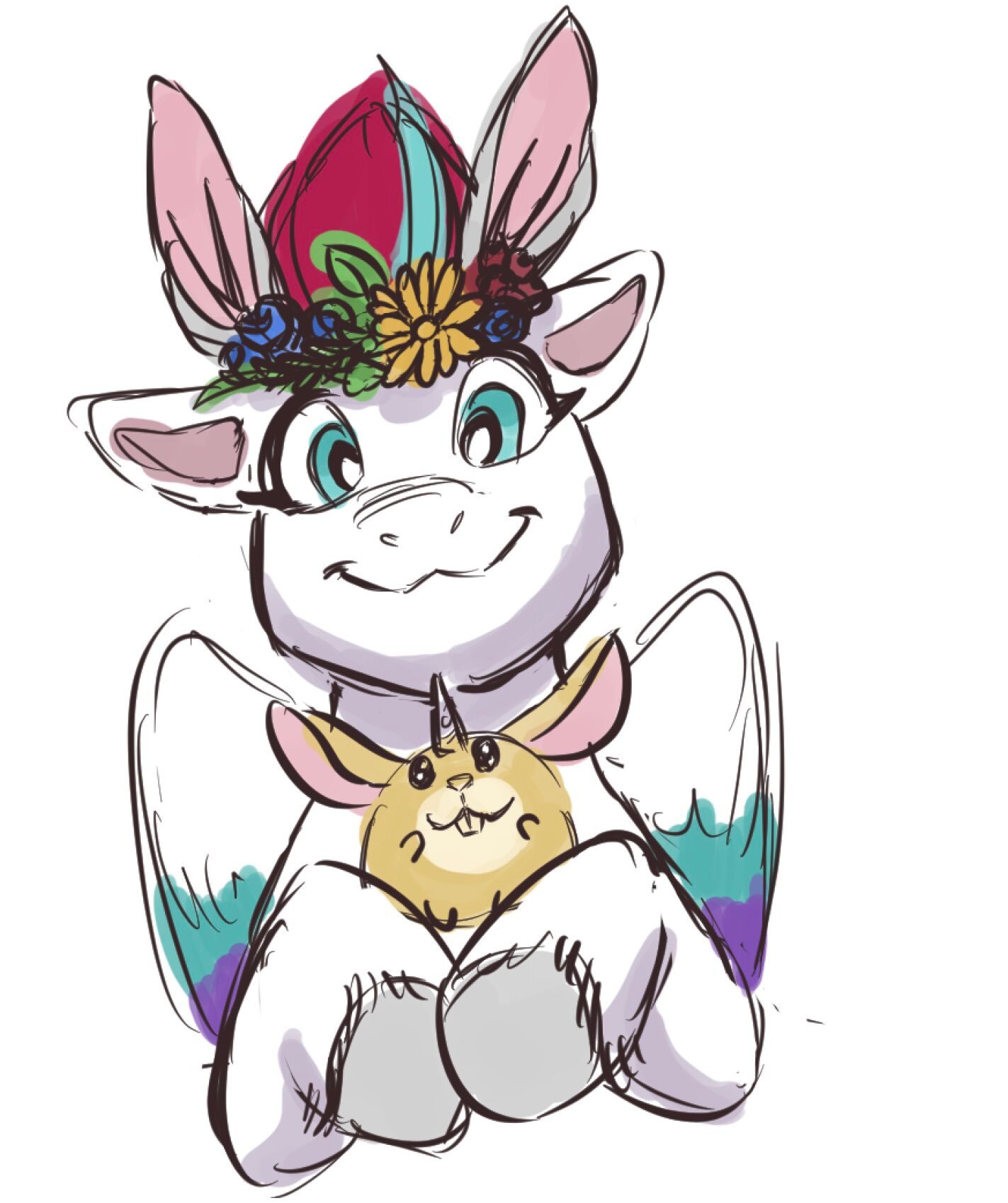 #3119545 - safe, artist:mayugraffiti, zipp storm, bunnicorn, pegasus ...