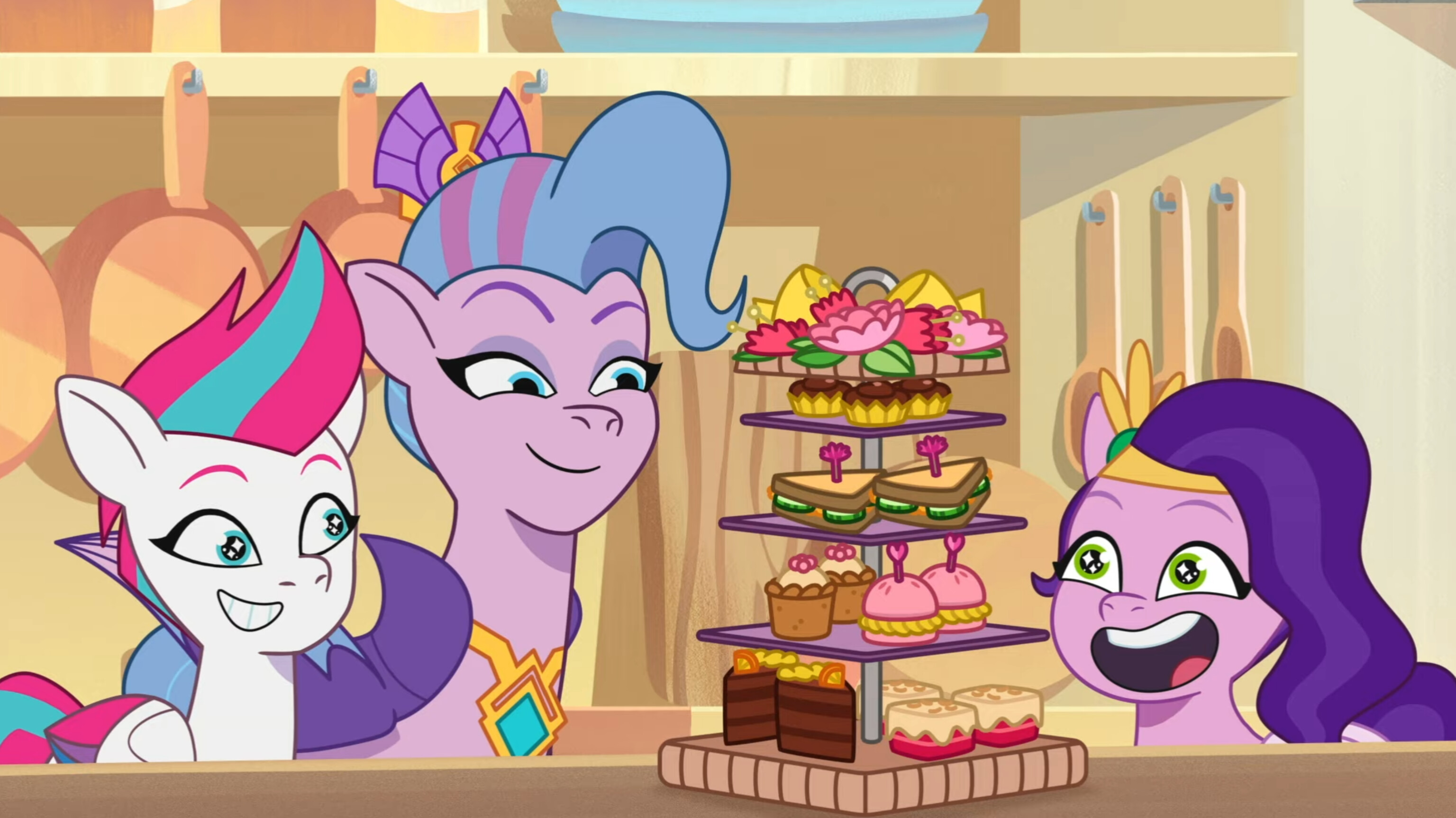 #3119979 - safe, screencap, pipp petals, queen haven, zipp storm ...