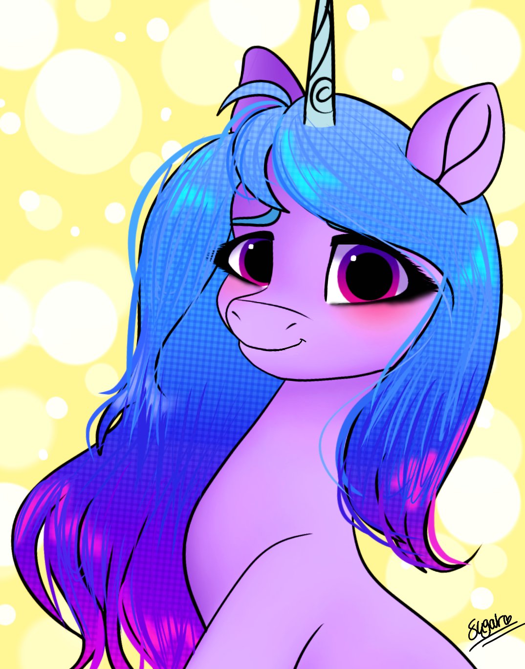 #3120186 - safe, artist:sugarcloudland, izzy moonbow, pony, unicorn, g5, female, solo - Derpibooru