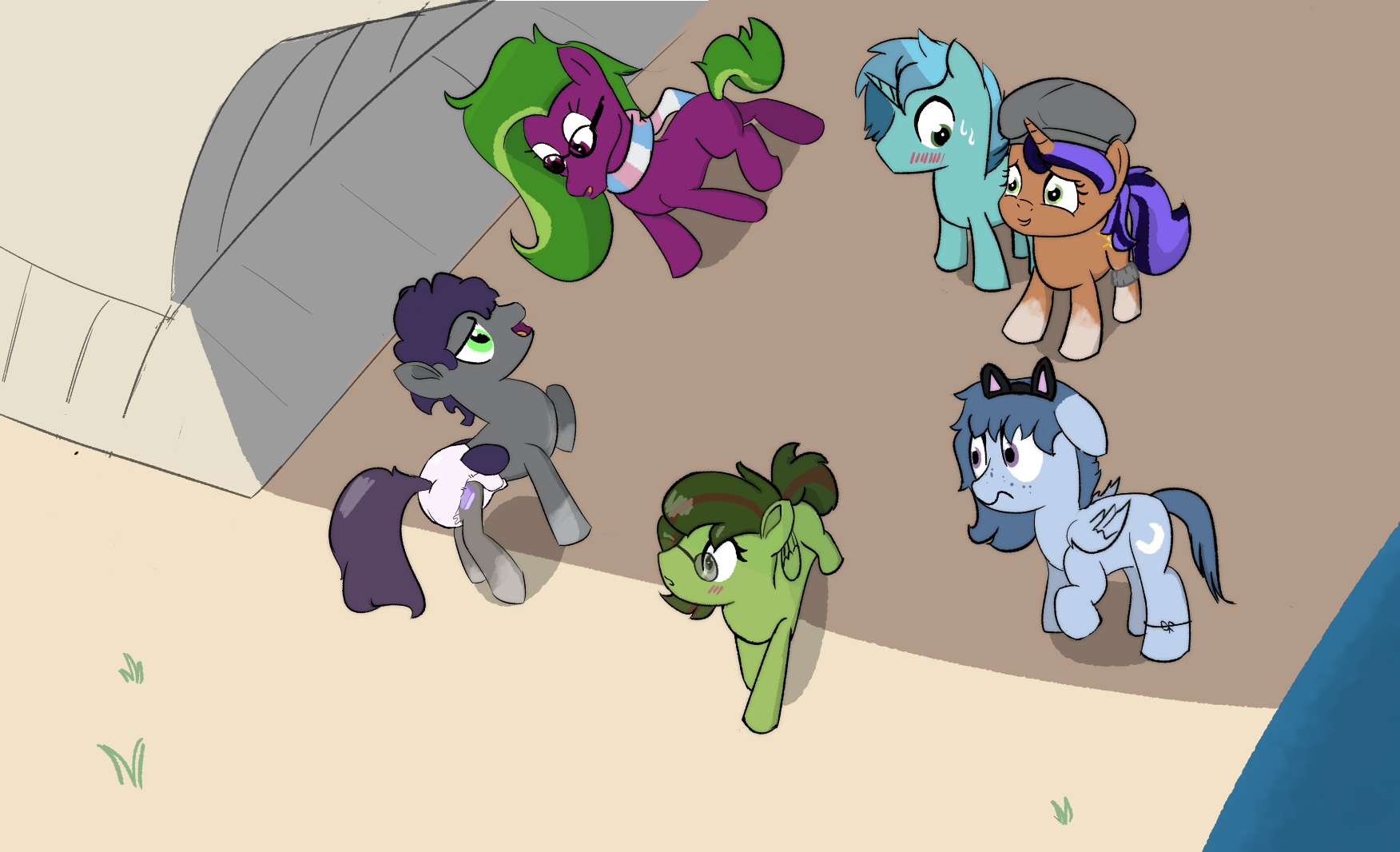 #3140865 - safe, artist:drasill, oc, oc only, bat pony, earth pony, pegasus, pony, unicorn ...