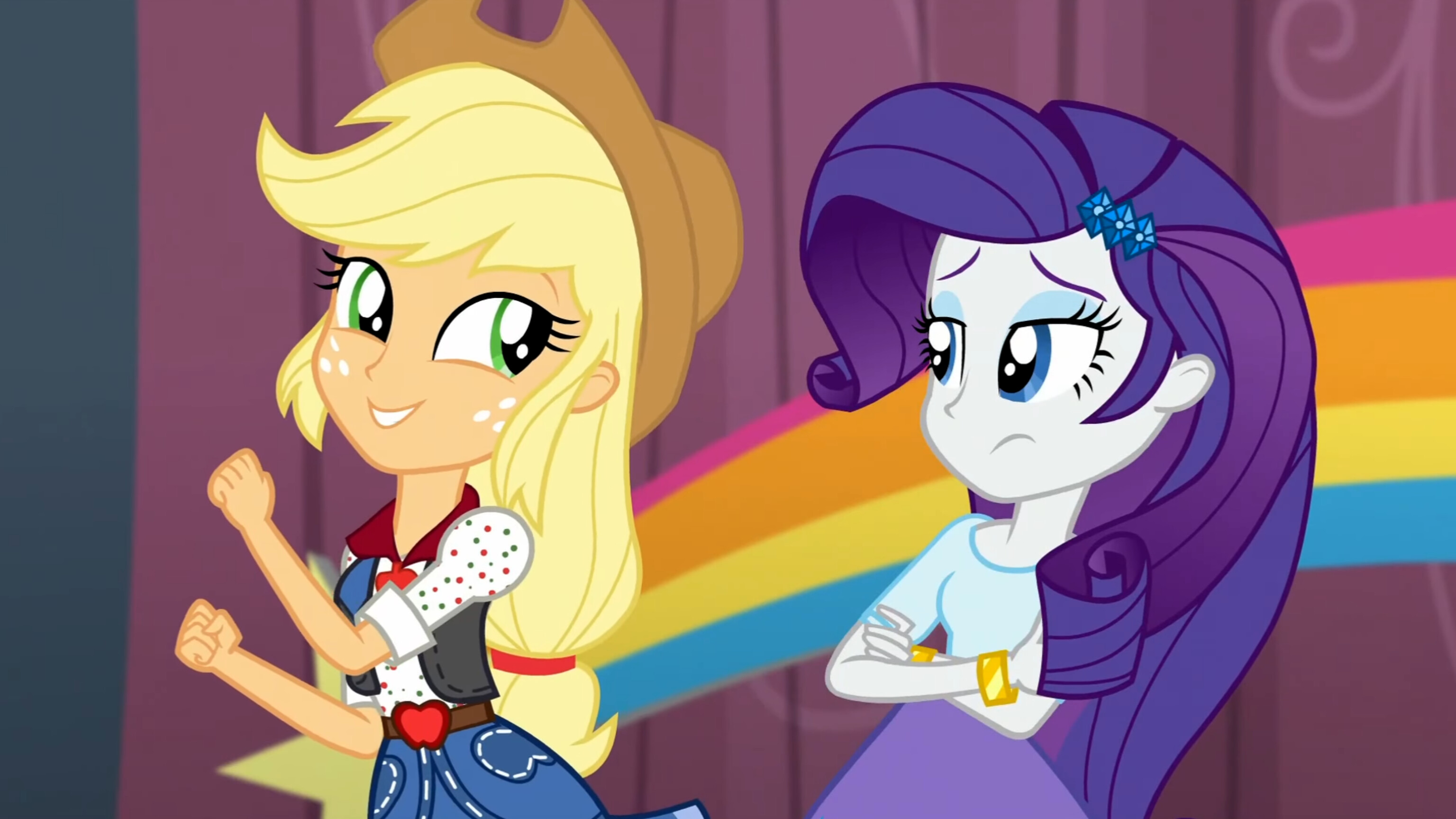 #3142748 - safe, screencap, applejack, rarity, human, equestria girls ...