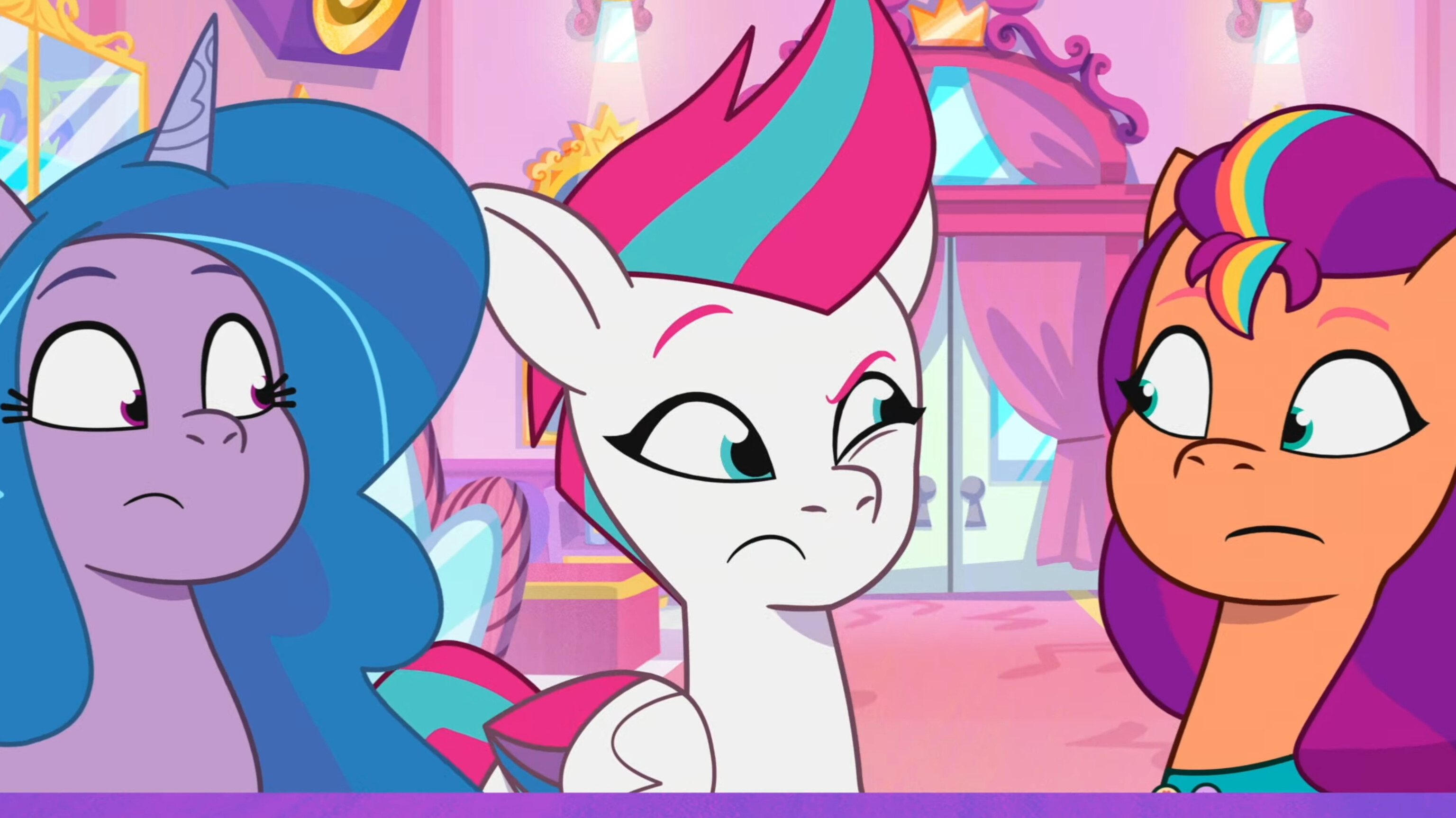 #3144107 - safe, screencap, izzy moonbow, sunny starscout, zipp storm, earth pony, pegasus, pony ...