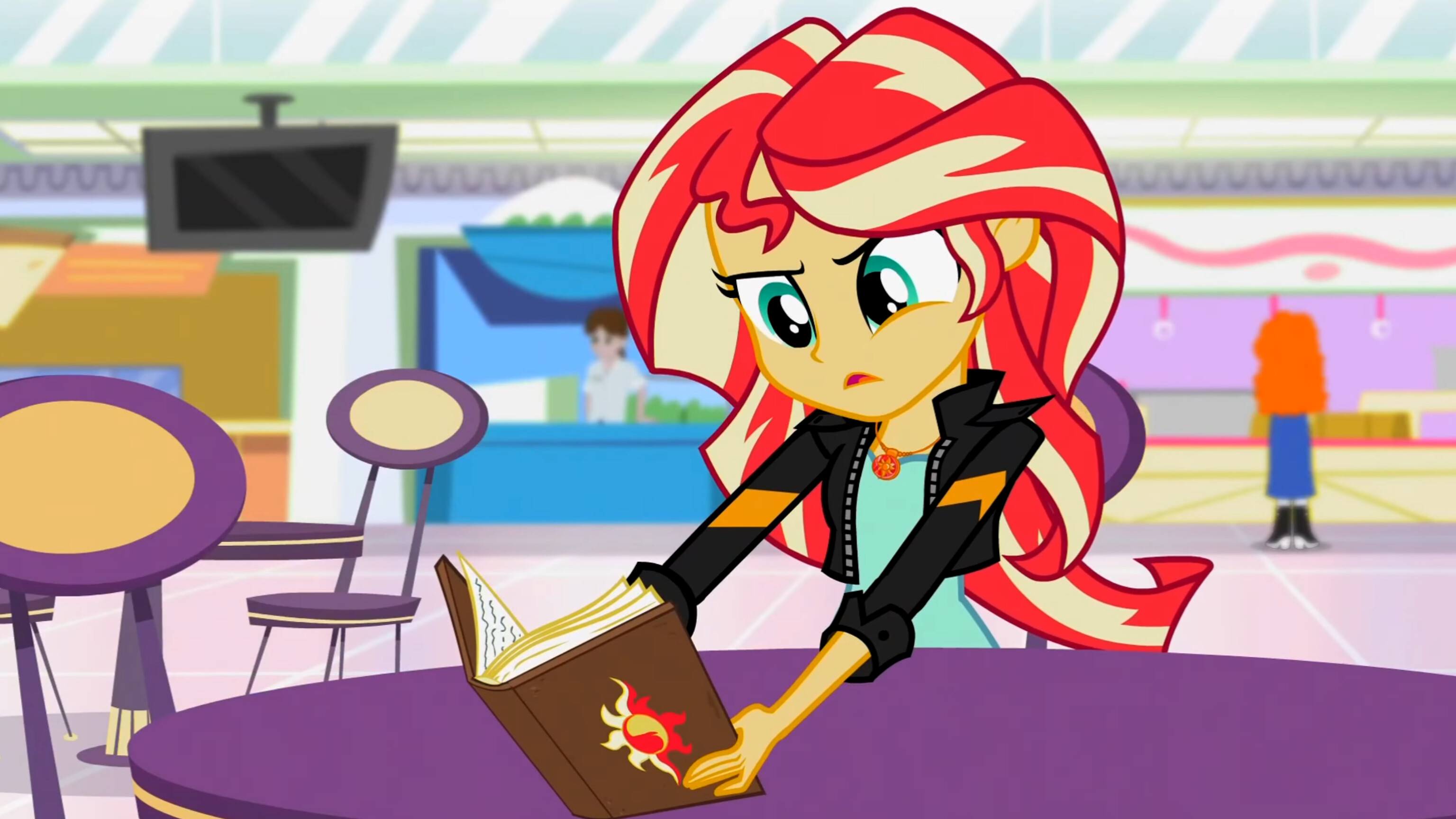 #3144592 - safe, screencap, golden hazel, sunset shimmer, human ...