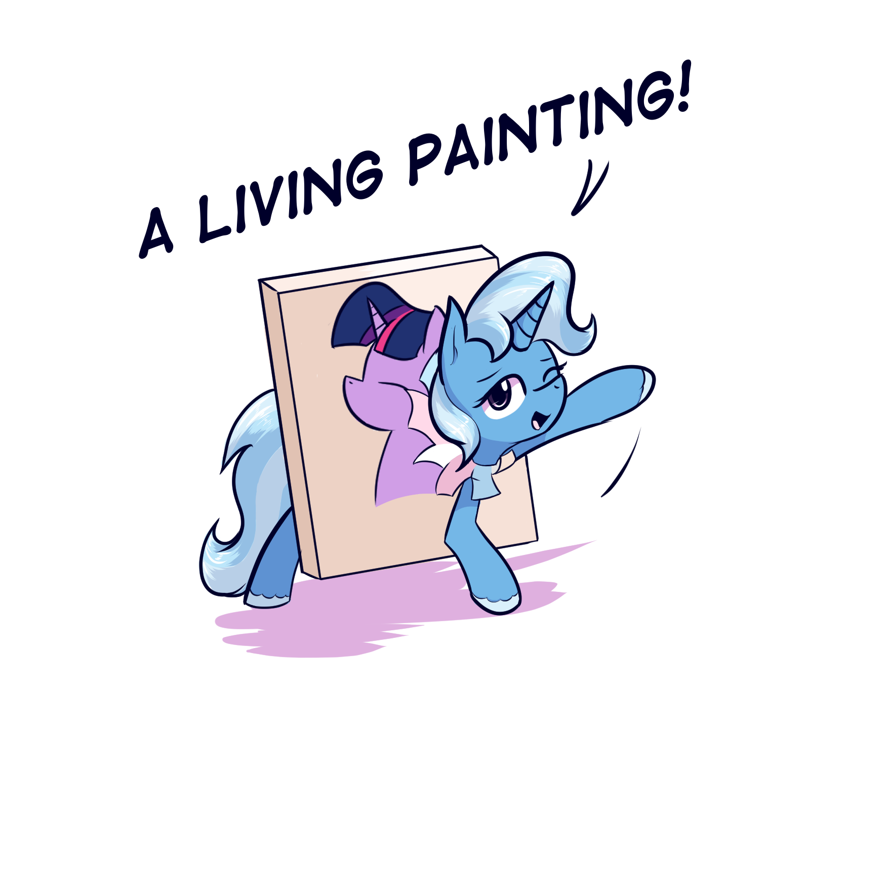 #3149910 - safe, artist:magician-horse, trixie, twilight sparkle, pony ...