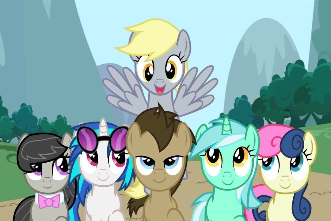 #3154068 - artist needed, source needed, safe, bon bon, derpy hooves ...