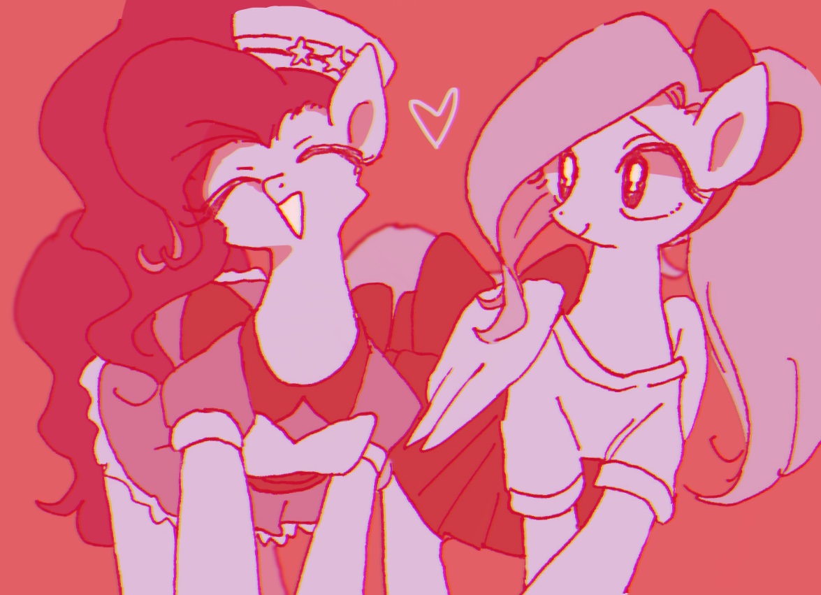 #3137217 - safe, artist:xp_r6, fluttershy, pinkie pie, earth pony ...