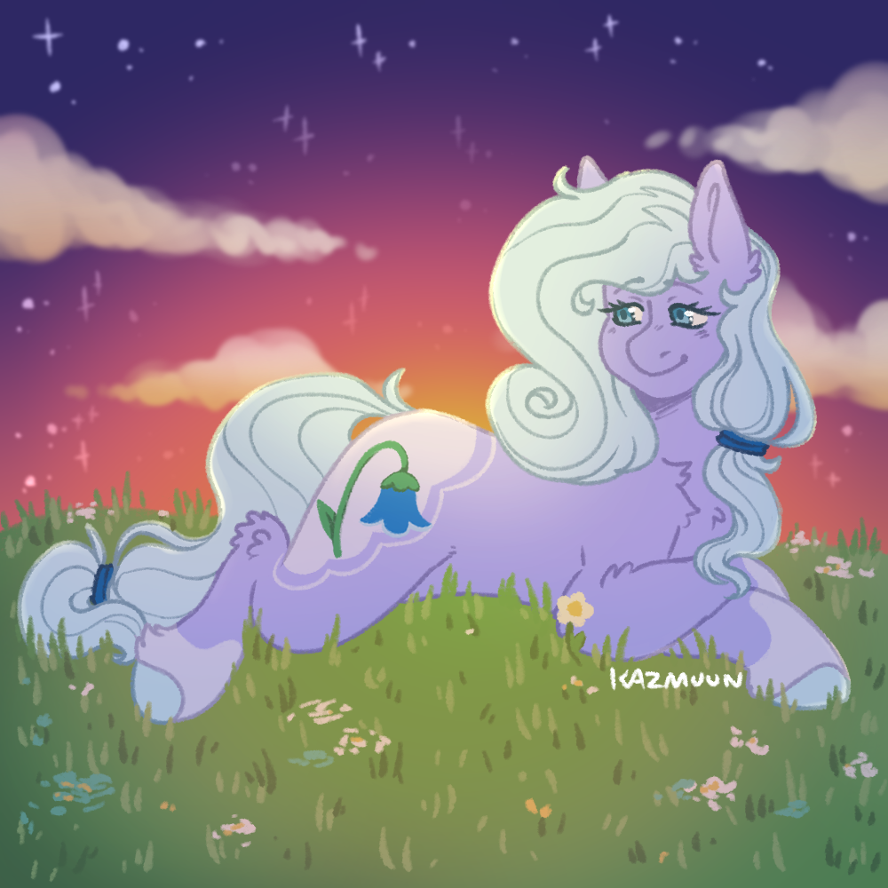 #3155800 - safe, artist:kazmuun, oc, oc only, oc:bluebell, earth pony ...
