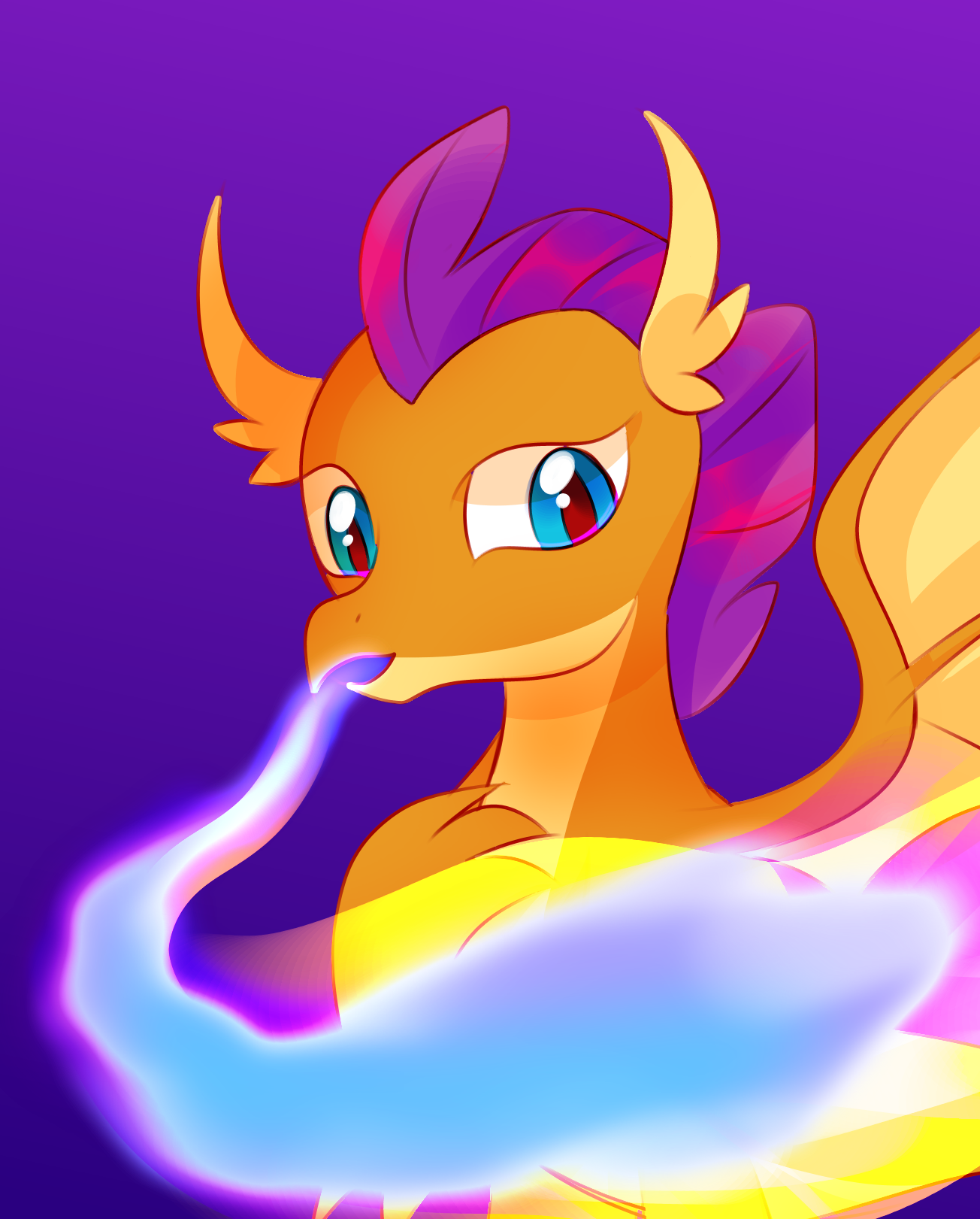 #3169080 - safe, derpibooru exclusive, smolder, dragon, g4, blue fire ...