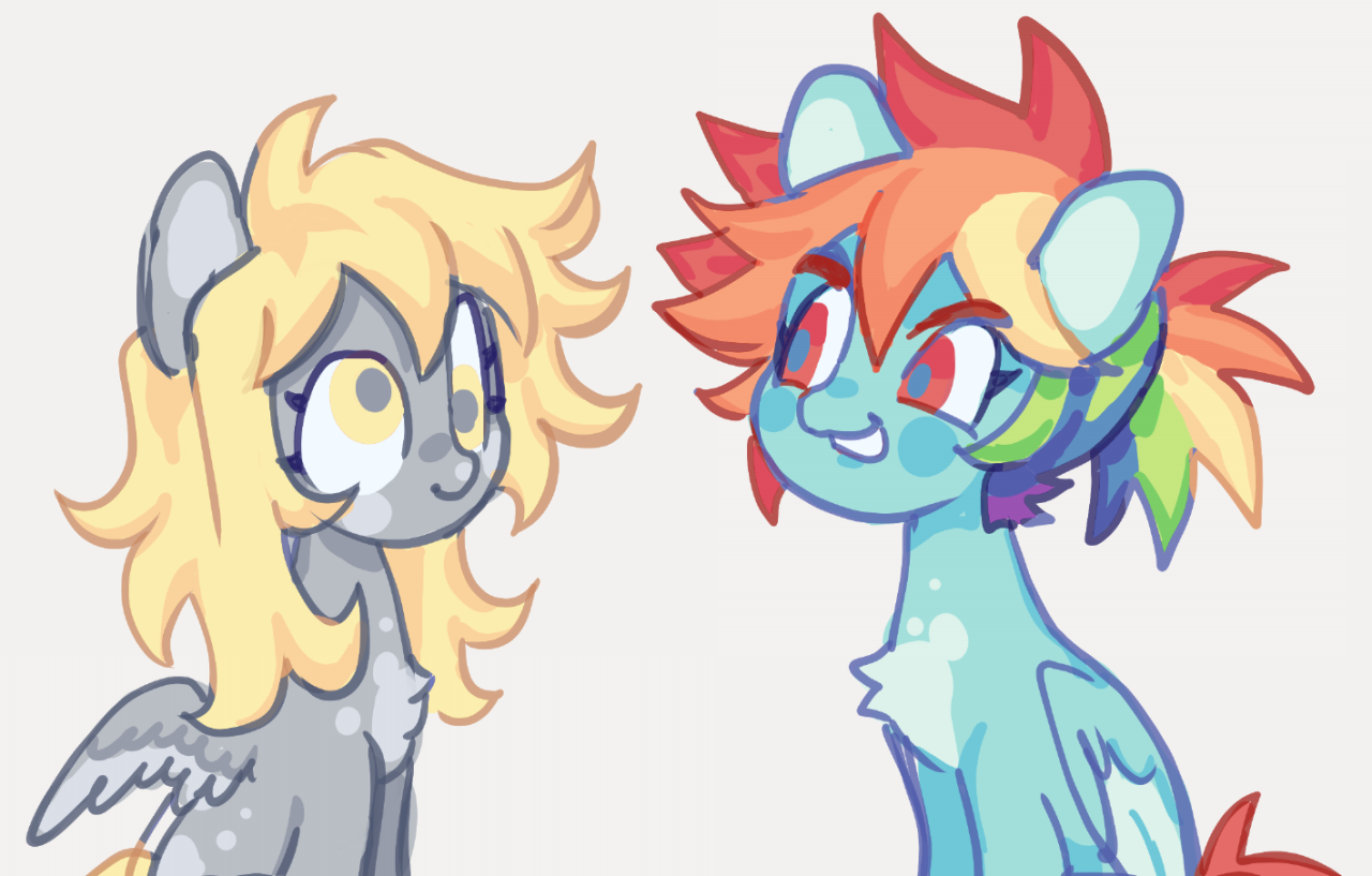 #3180183 - safe, artist:spaceboycelebration, derpy hooves, rainbow dash ...