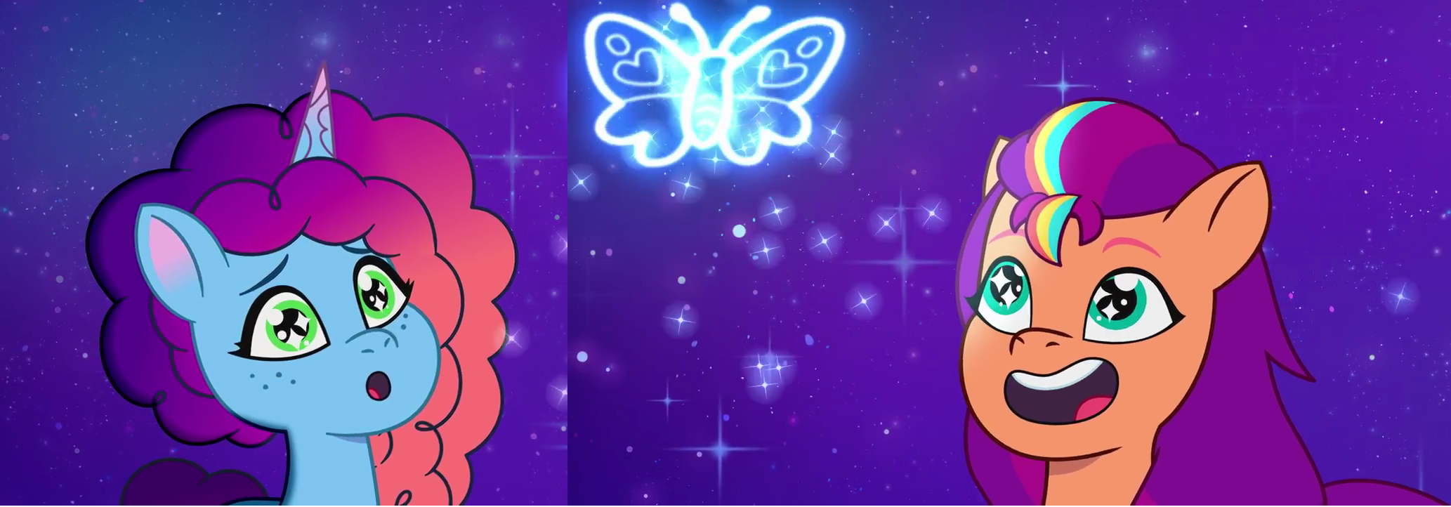#3180470 - safe, edit, edited screencap, screencap, misty brightdawn, sunny starscout, butterfly ...