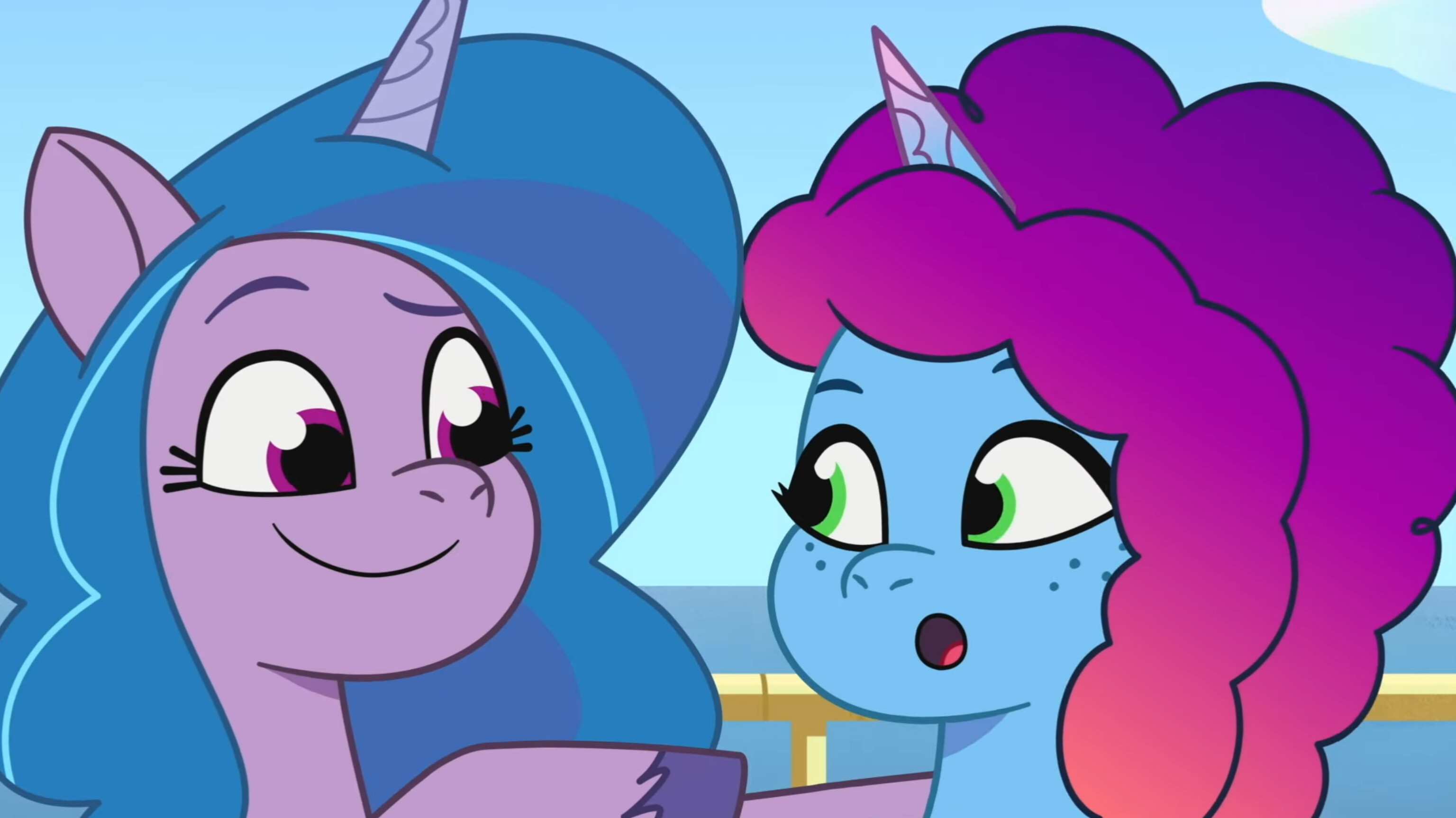 #3181098 - safe, screencap, izzy moonbow, misty brightdawn, pony, unicorn, g5, my little pony ...