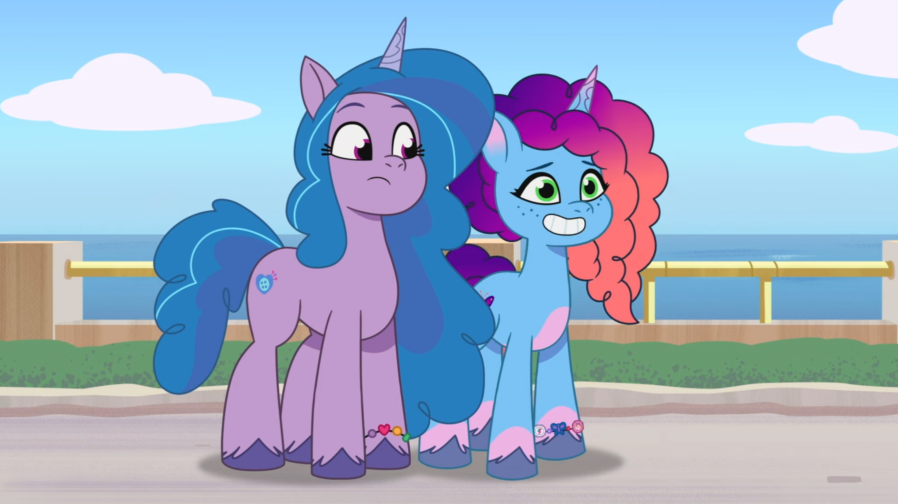 #3181604 - safe, screencap, izzy moonbow, misty brightdawn, pony, unicorn, g5, my little pony ...