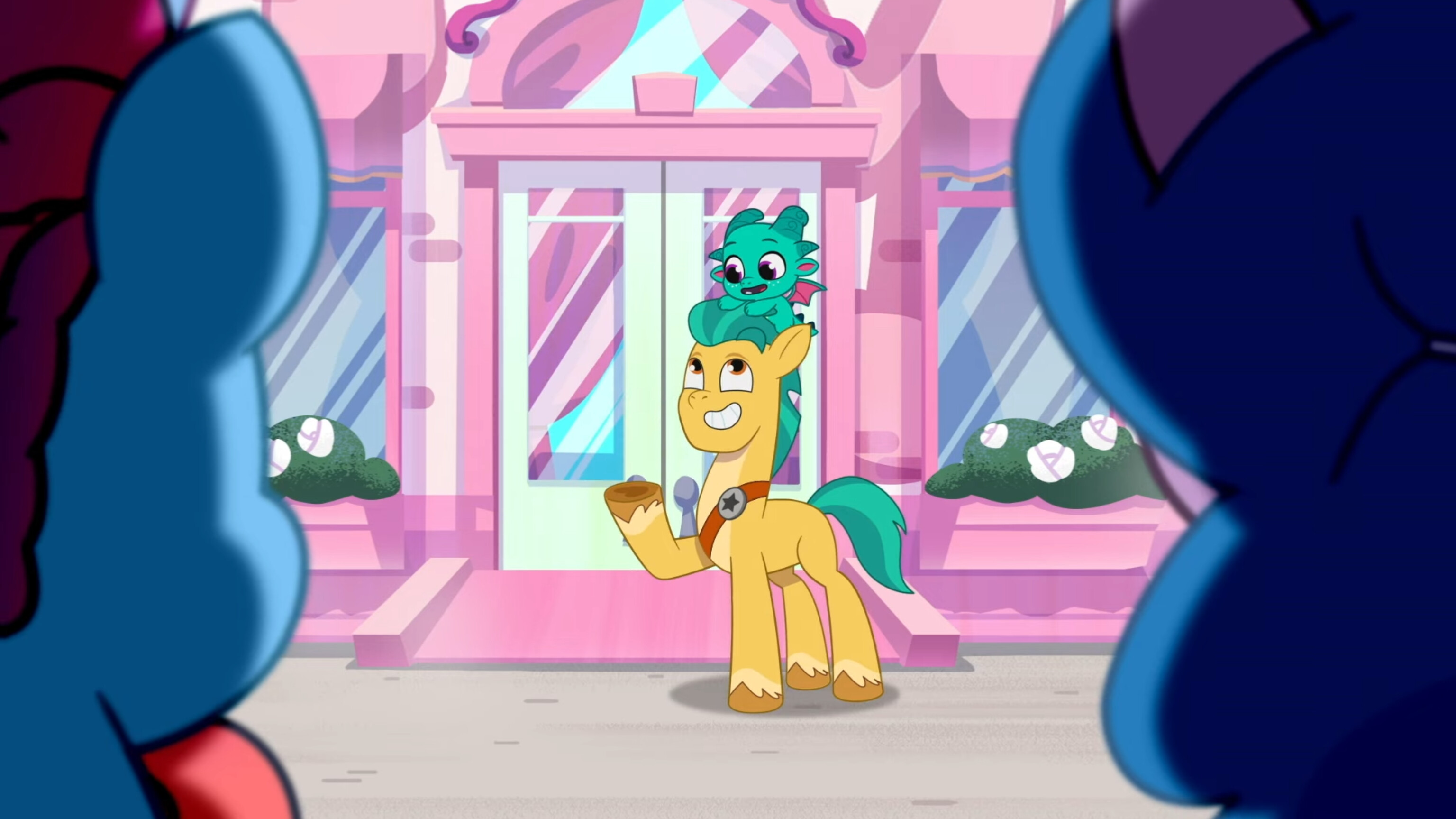 #3181608 - safe, screencap, hitch trailblazer, izzy moonbow, misty brightdawn, sparky sparkeroni ...