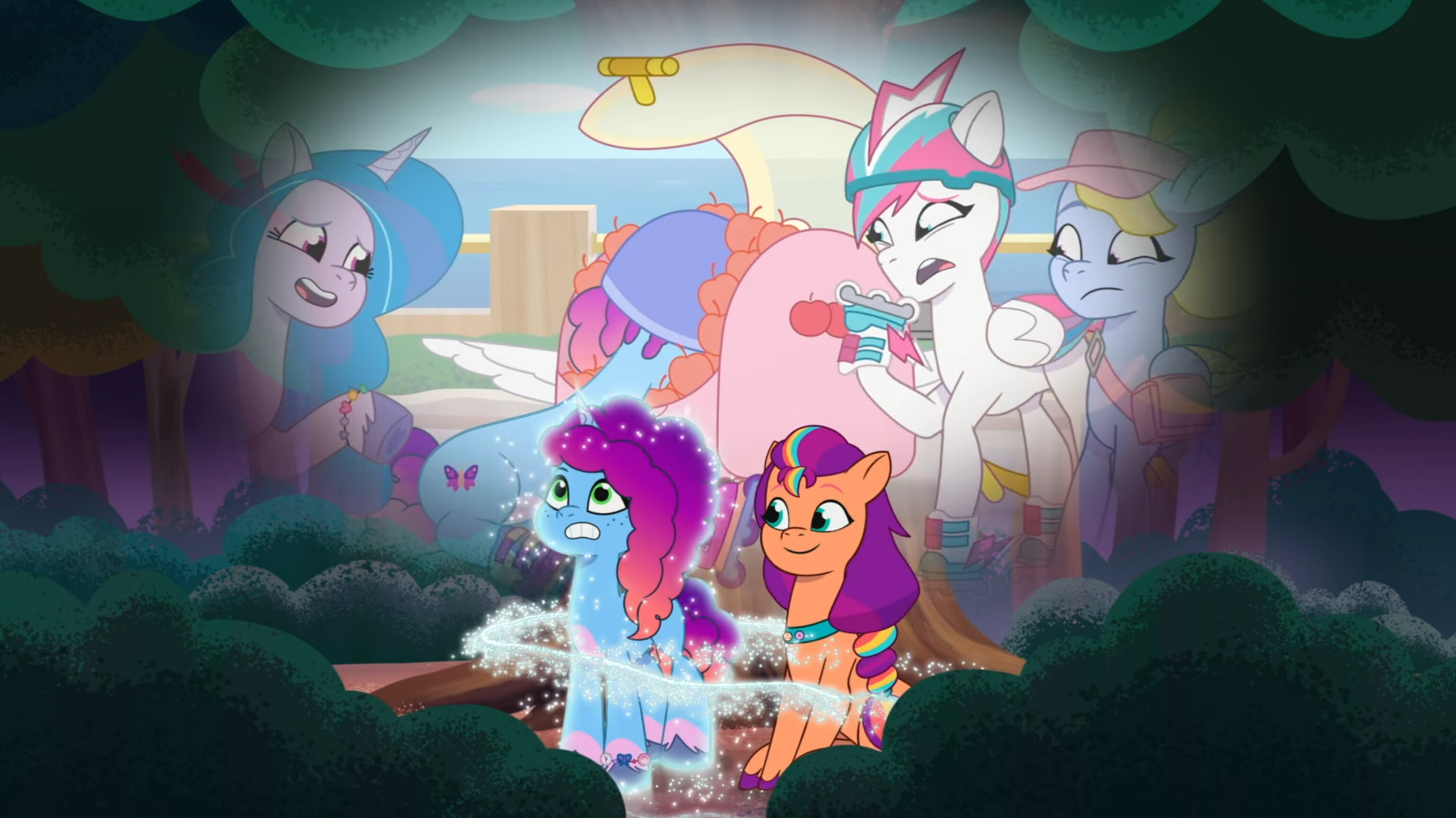 #3182826 - safe, screencap, fifi (g5), izzy moonbow, misty brightdawn ...