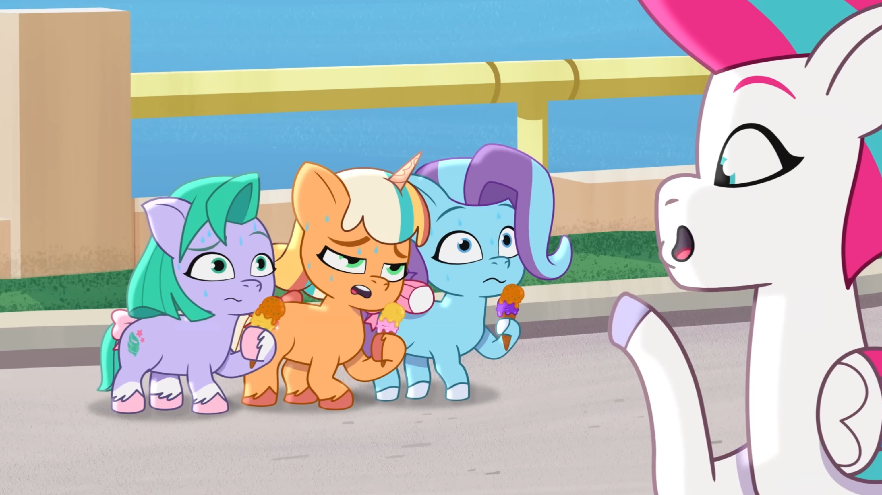 #3175049 - safe, screencap, glory (g5), peach fizz, seashell (g5), zipp ...