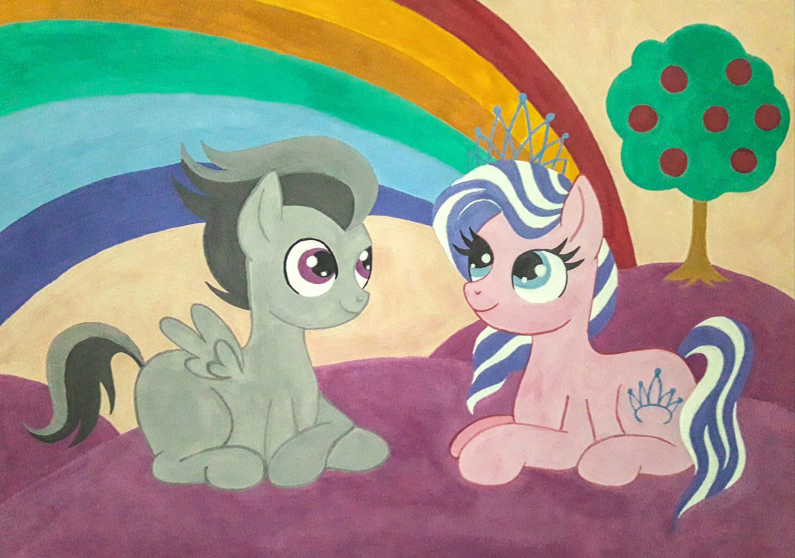 #3187061 - safe, artist:lilacdash, diamond tiara, rumble, earth pony ...