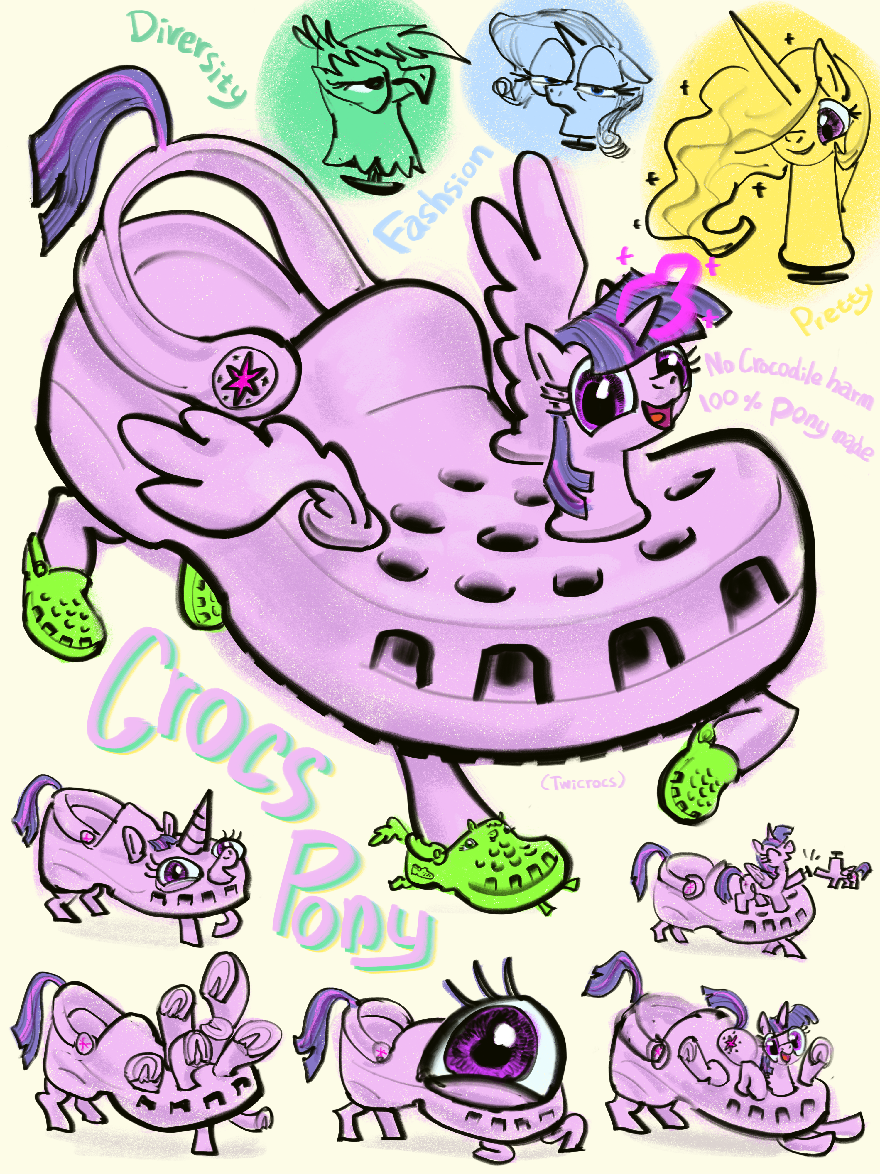 #3199195 - safe, artist:ja0822ck, gilda, princess celestia, rarity ...