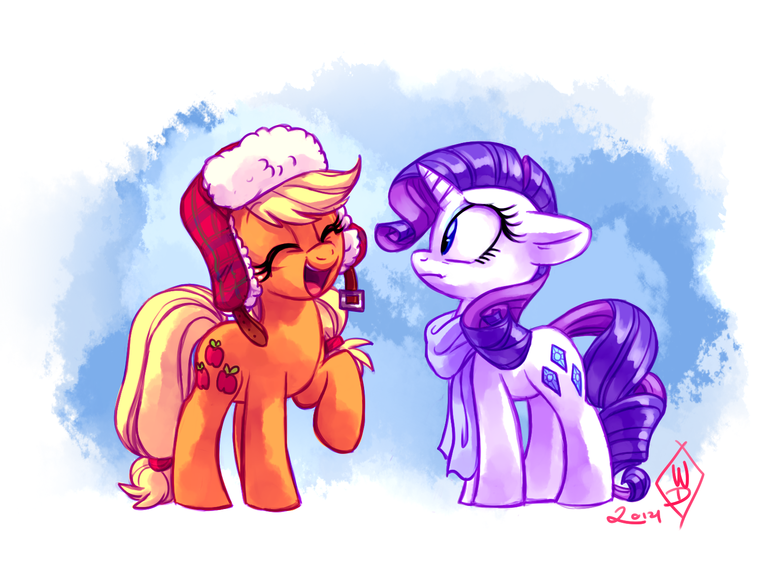 #3201197 - safe, artist:whitediamonds, applejack, rarity, earth pony ...