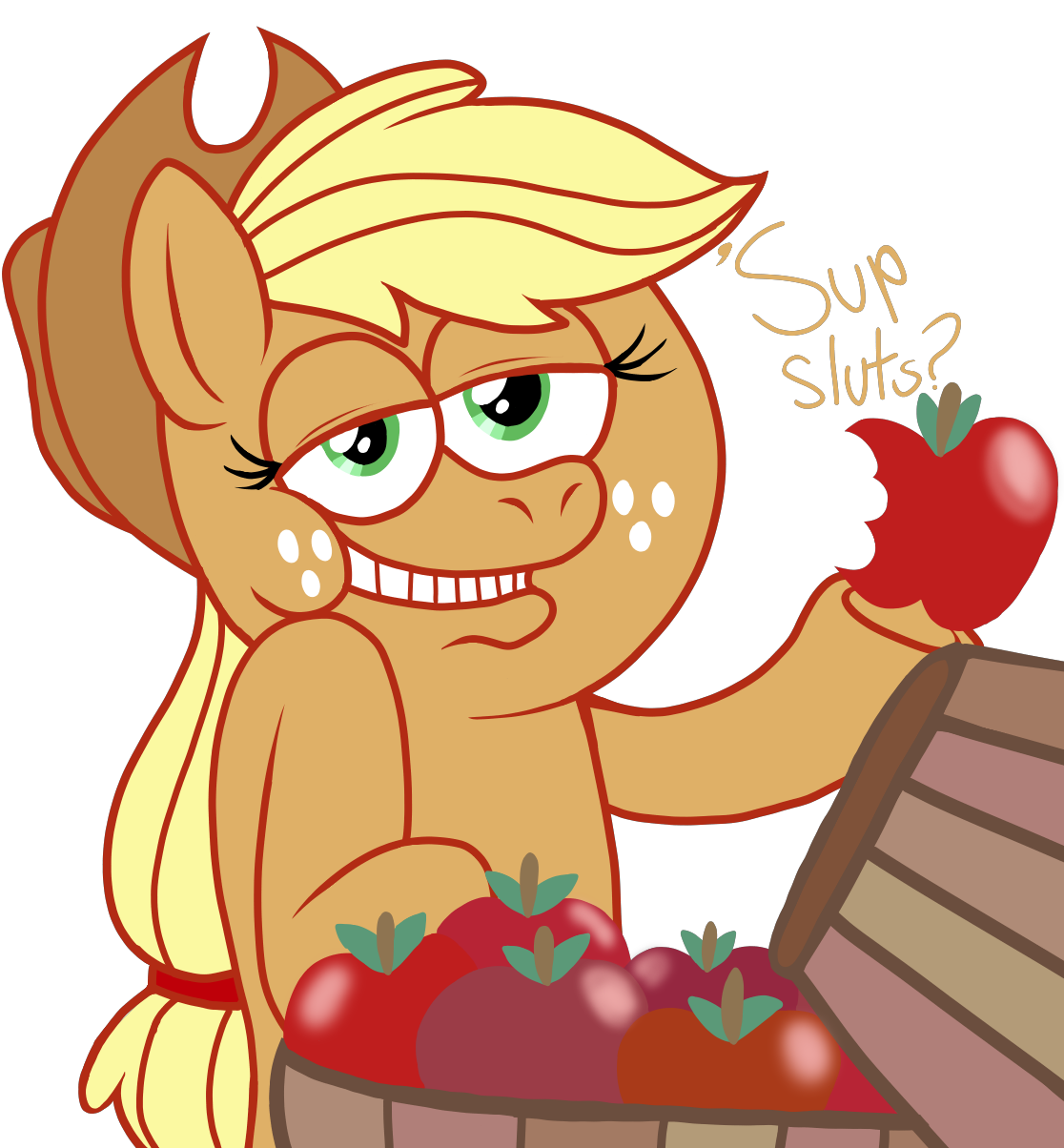 #3202243 - safe, artist:hotdiggedydemon, artist:mrtheamazingdude, edit, applejack, earth pony ...
