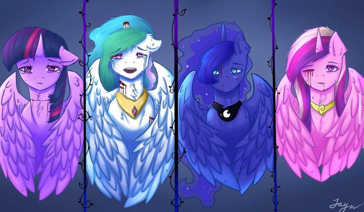 #3205925 - grimdark, grotesque, artist:jaynsparkle, princess cadance ...