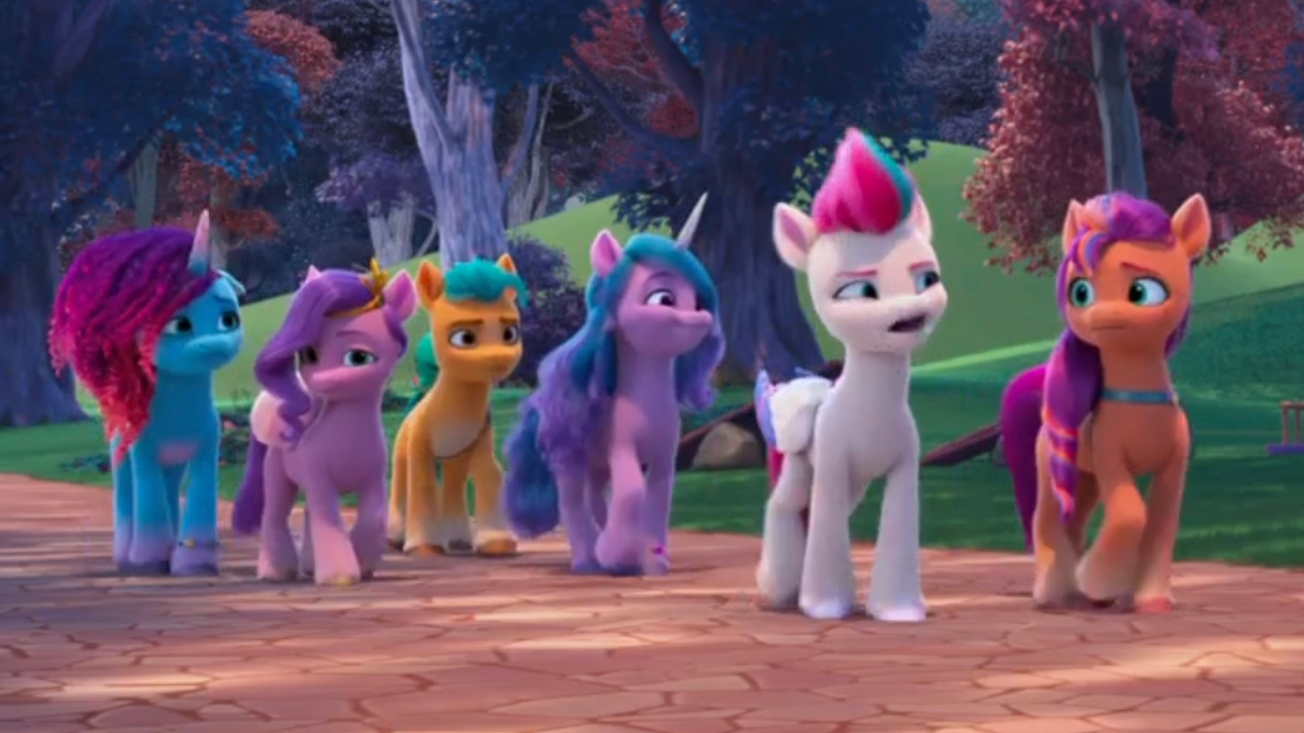 #3208079 - safe, screencap, hitch trailblazer, izzy moonbow, misty brightdawn, pipp petals ...