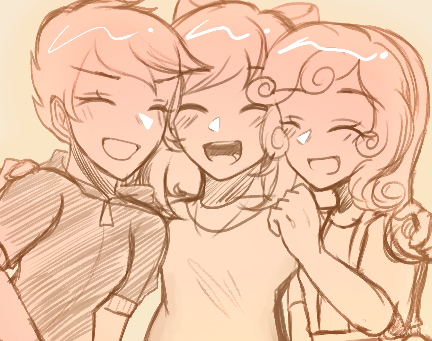 #3278370 - safe, artist:nako_fish, apple bloom, scootaloo, sweetie ...