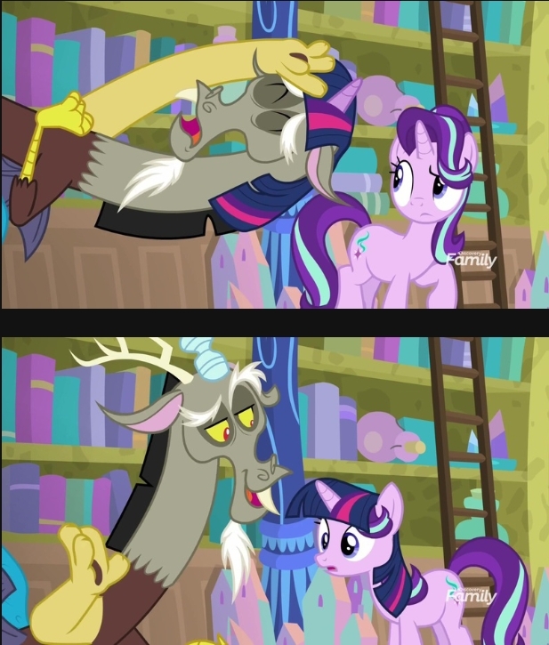 #3278974 - safe, edit, edited screencap, screencap, discord, starlight glimmer, draconequus ...