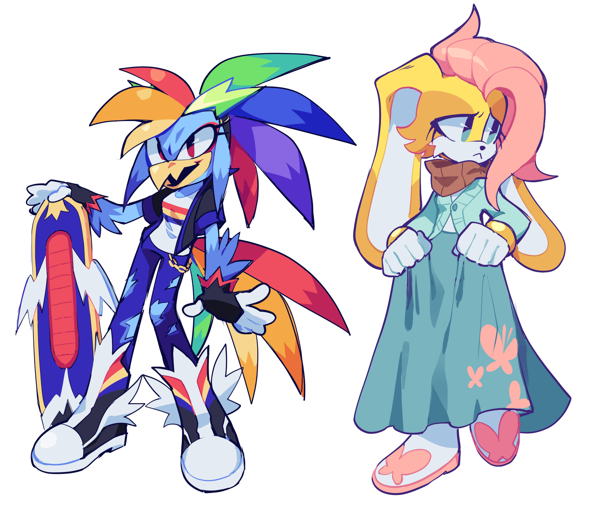 #3280371 - safe, artist:olivashko, fluttershy, rainbow dash, bird ...