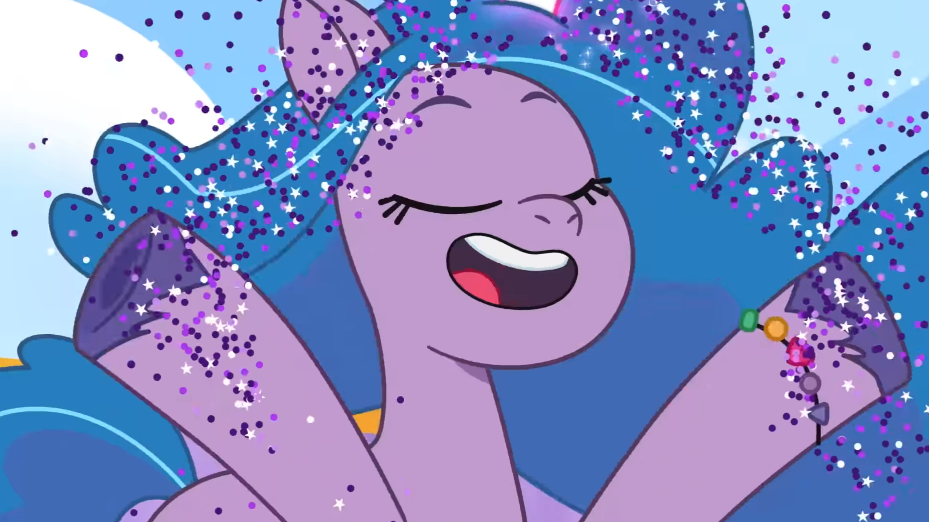 #3283079 - safe, screencap, izzy moonbow, pony, unicorn, g5, icy prints ...