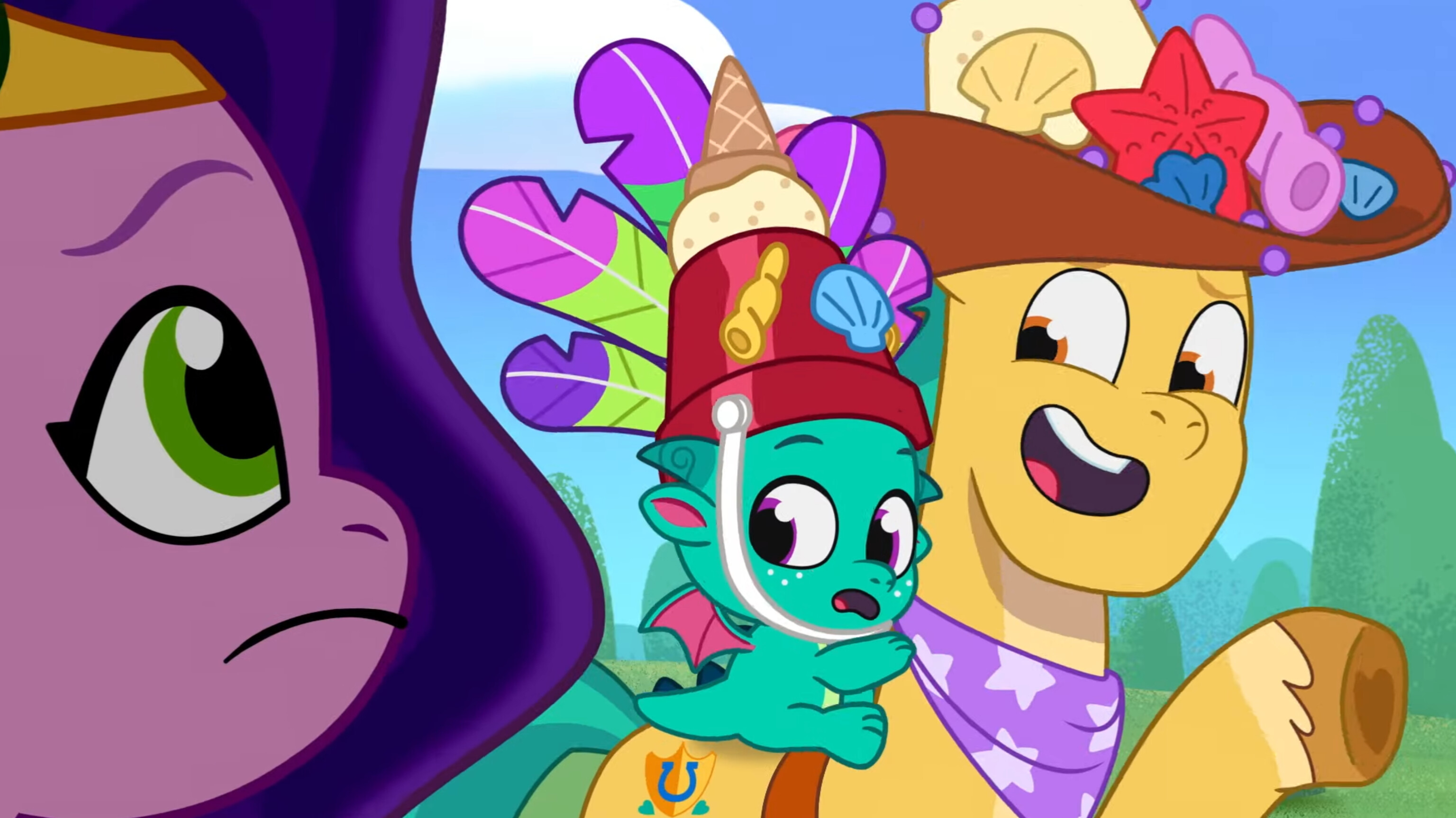 #3284714 - safe, screencap, hitch trailblazer, pipp petals, sparky ...