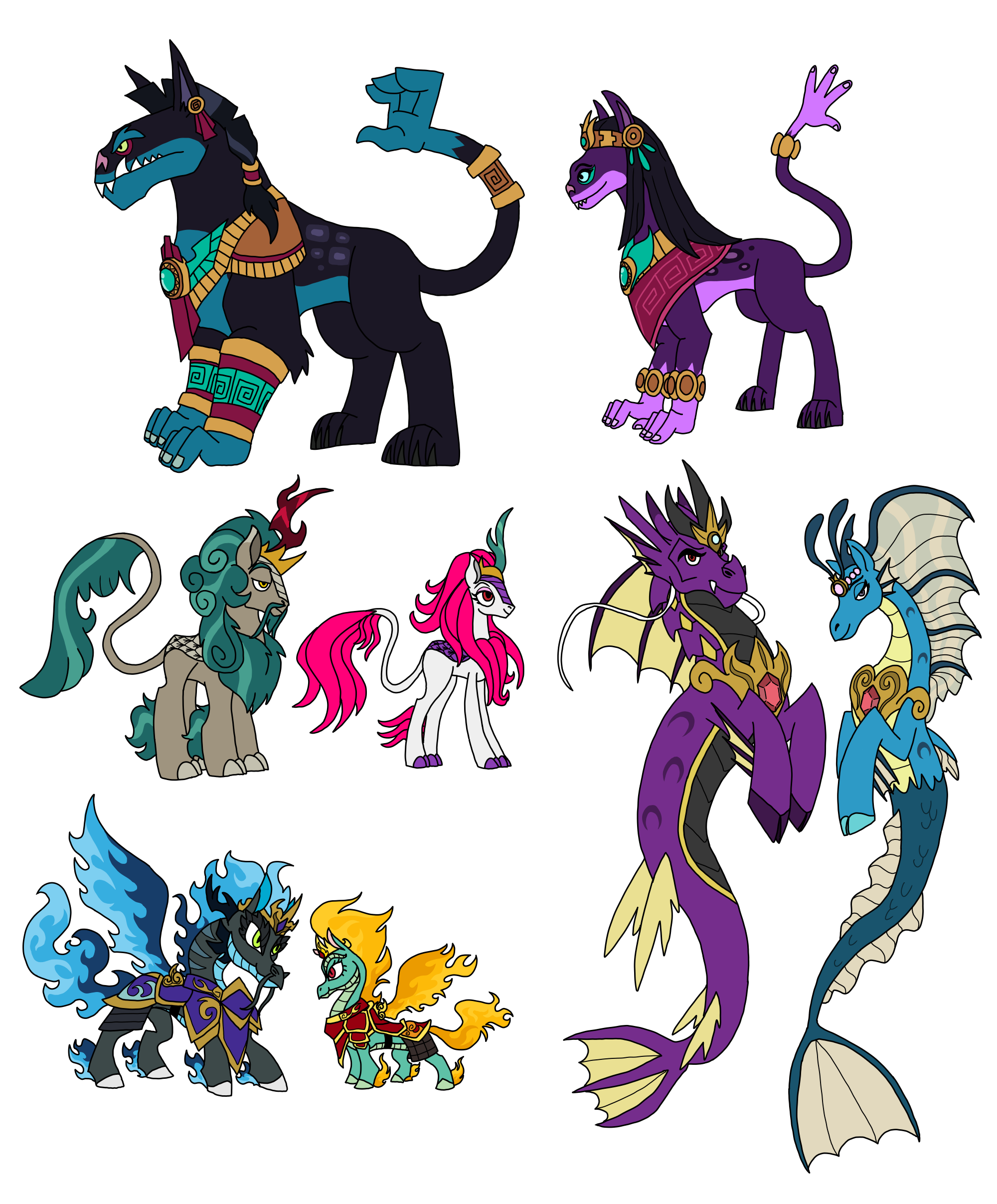 #3287180 - safe, artist:zetikoopa, oc, ahuizotl (species), dragon ...