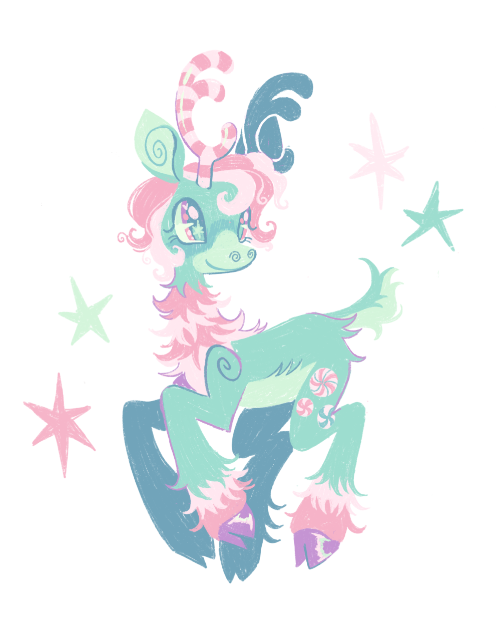 #3288950 - safe, artist:webkinzworldz, minty, deer, reindeer, g3 ...