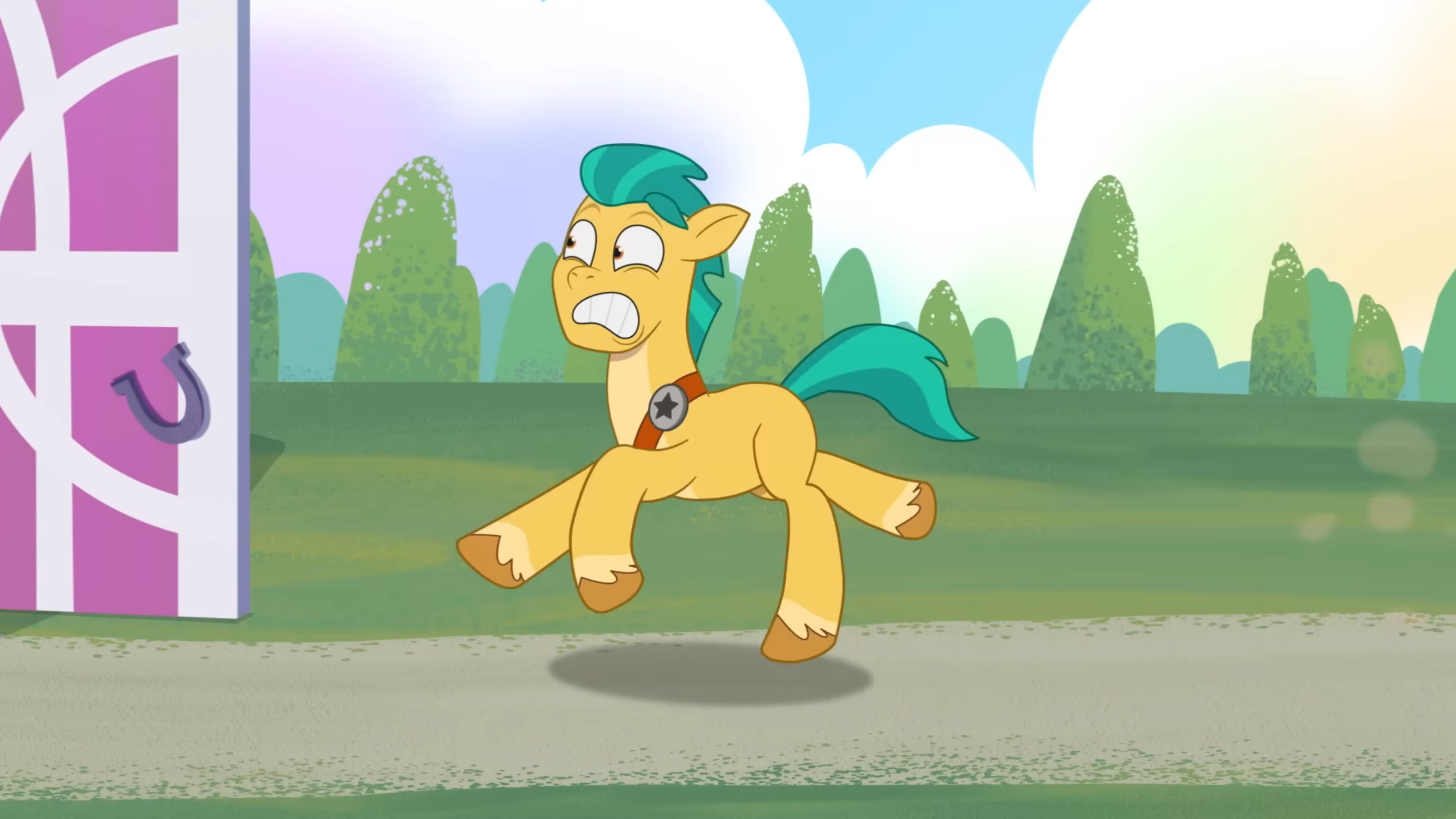 #3289968 - safe, screencap, hitch trailblazer, earth pony, pony, cake ...