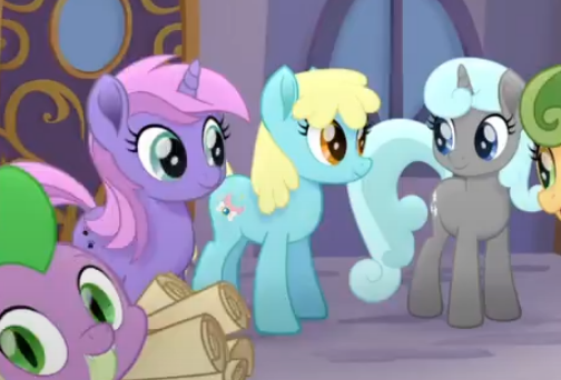 #3290411 - safe, screencap, bunny moon, perfect pie, silver dust, spike ...