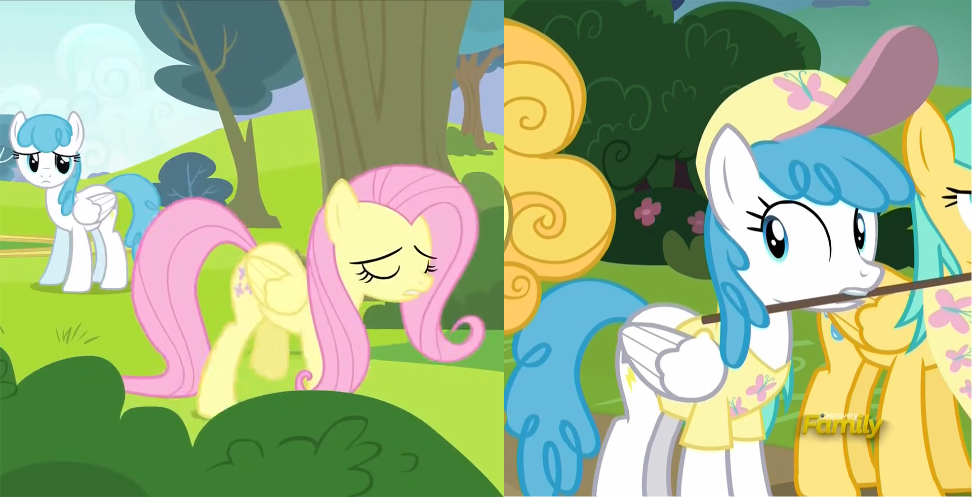 #3274546 - safe, screencap, fluttershy, lemon chiffon, lightning bolt ...