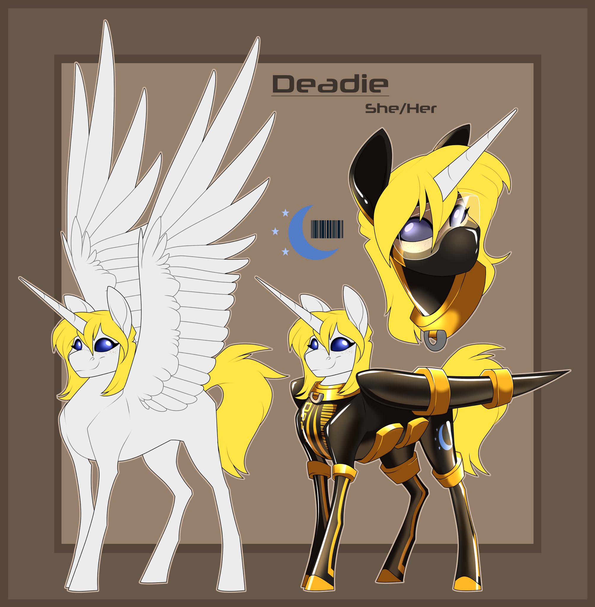 #3275620 - safe, artist:parrpitched, oc, oc:deadie, alicorn, black and ...