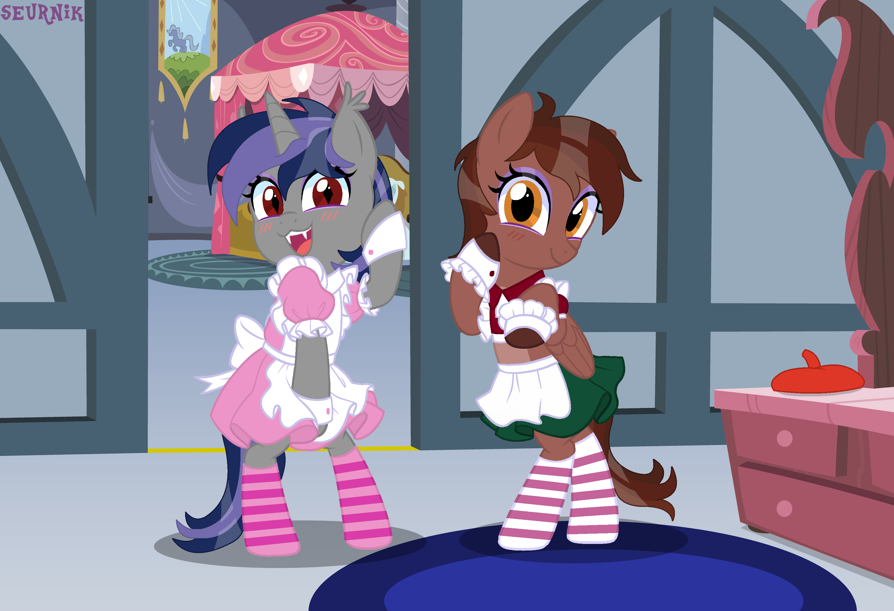 #3276336 - safe, artist:ghostpikachu, oc, oc only, oc:autumn rosewood, oc:dreaming star, bat ...