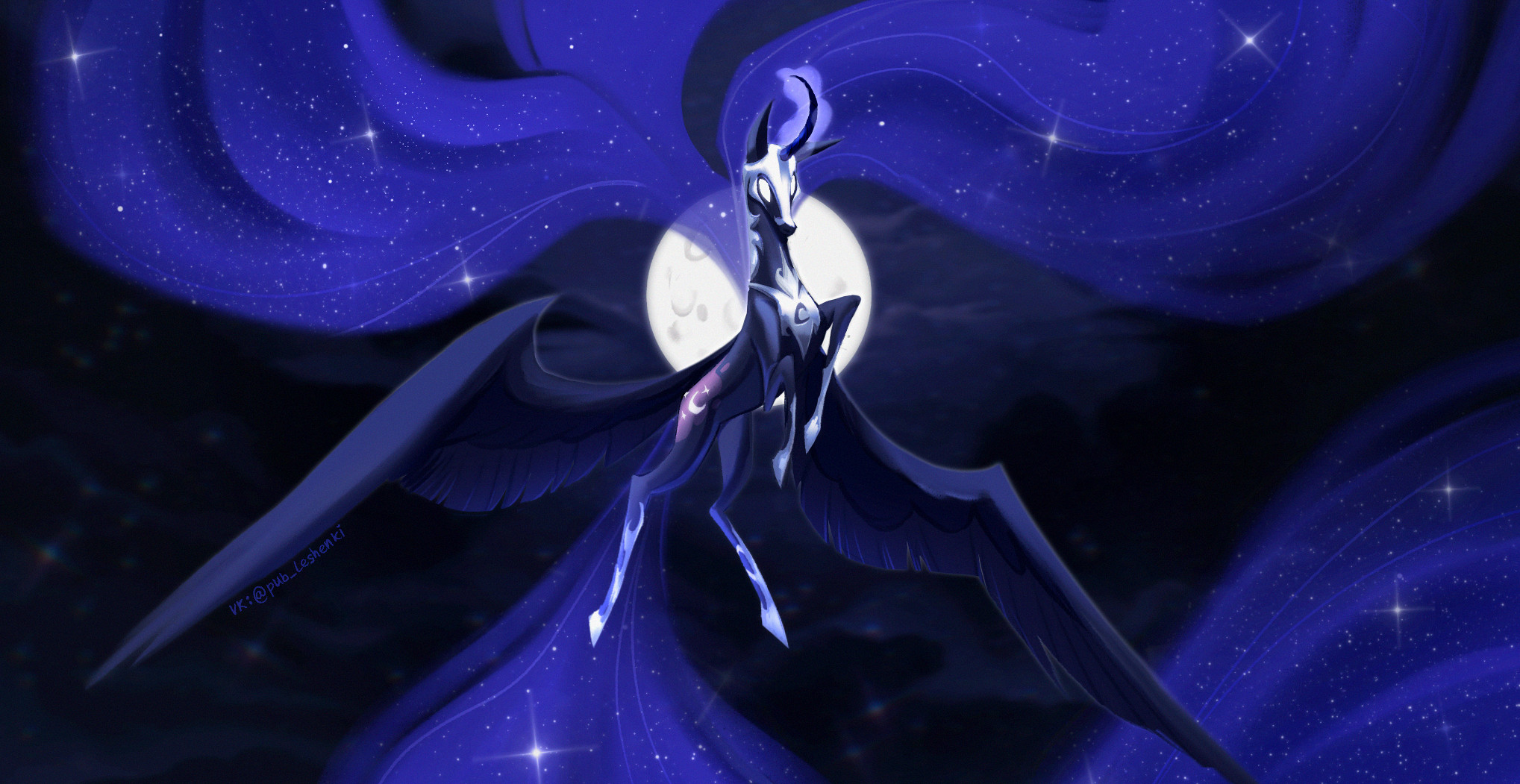 #3464272 - safe, artist:leshik, nightmare moon, alicorn, pony, g4 ...