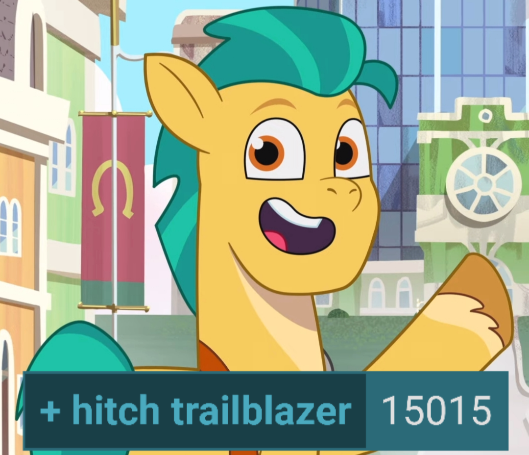 #3468141 - safe, hitch trailblazer, earth pony, pony, derpibooru, g5, coat markings, grin ...